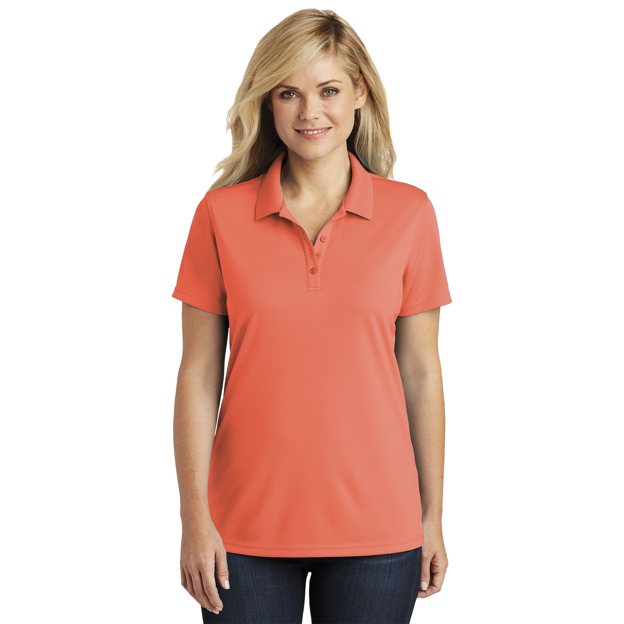 Port Authority LK110 Dry Zone UV Micro-Mesh Polo - Coral Splash | Full ...