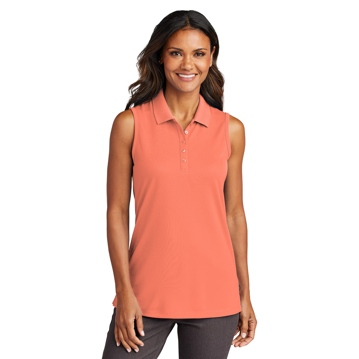 Port Authority LK110SV Ladies Dry Zone UV Micro-Mesh Sleeveless Polo ...