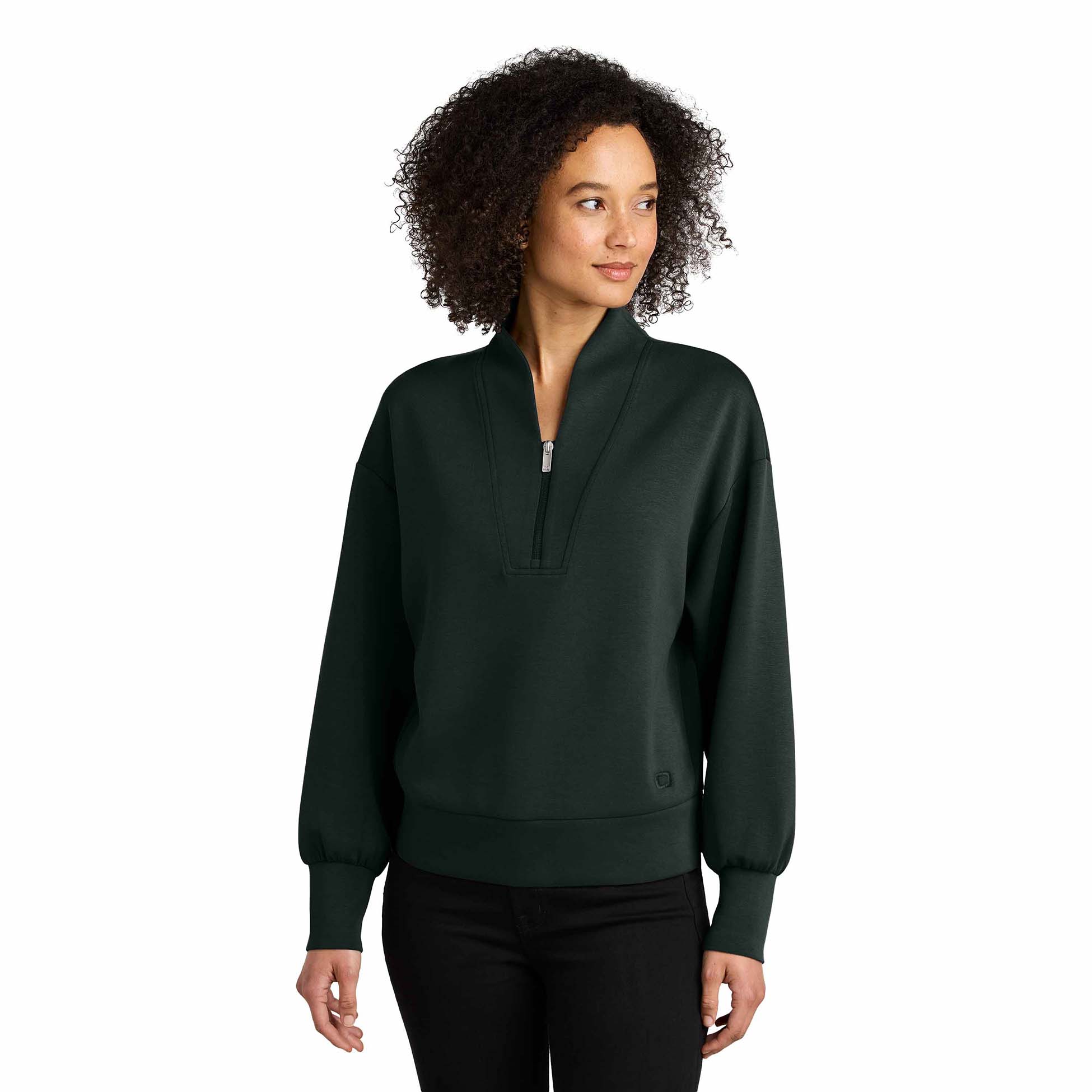 OGIO LOG861 Ladies Transcend 1/4-Zip - Blacktop | Full Source