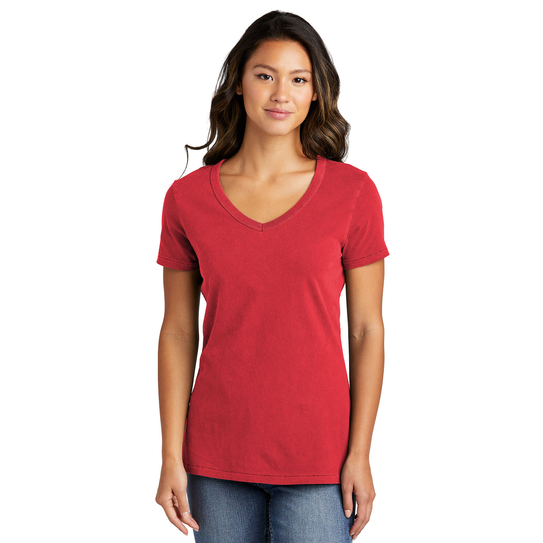 Port & Company LPC099V Ladies Beach Wash Garment-Dyed V-Neck Tee ...