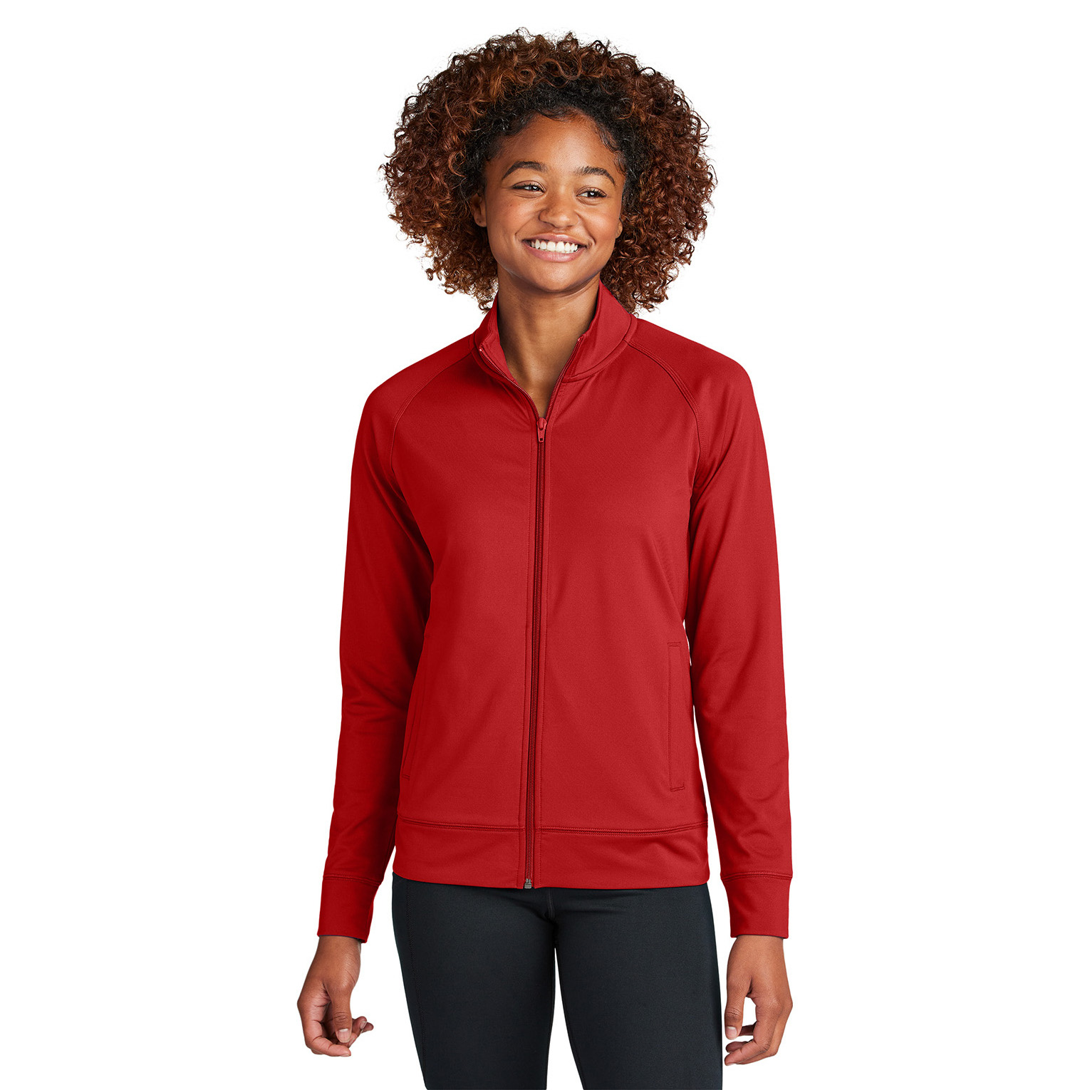 Sport-Tek LST857 Ladies Sport-Wick Stretch Full-Zip Cadet Jacket - Deep ...
