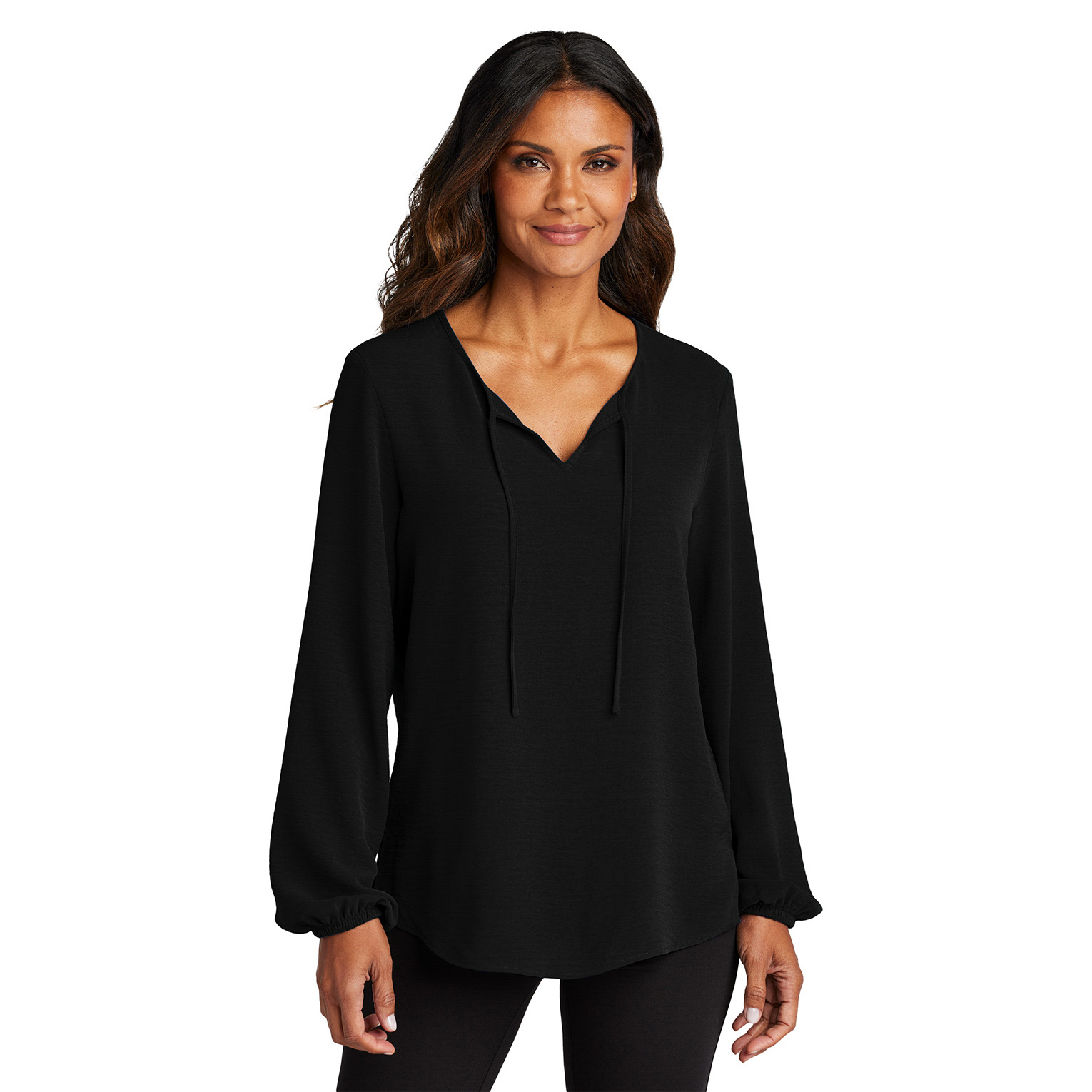 Port Authority LW714 Ladies Textured Crepe Tunic - Deep Black | Full Source