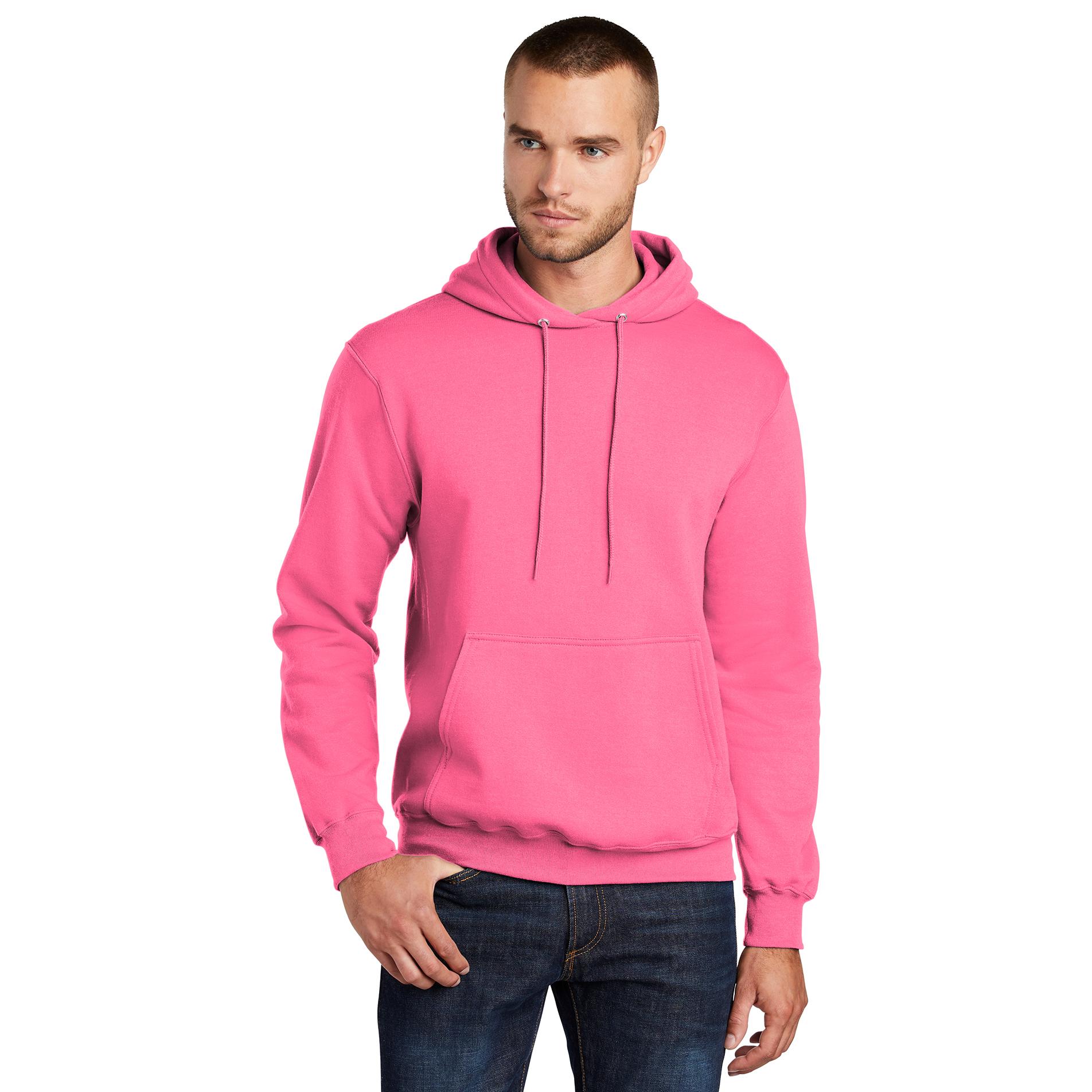 Port & Company PC78H Core Fleece Pullover Hooded Sweatshirt - Neon Pink ...