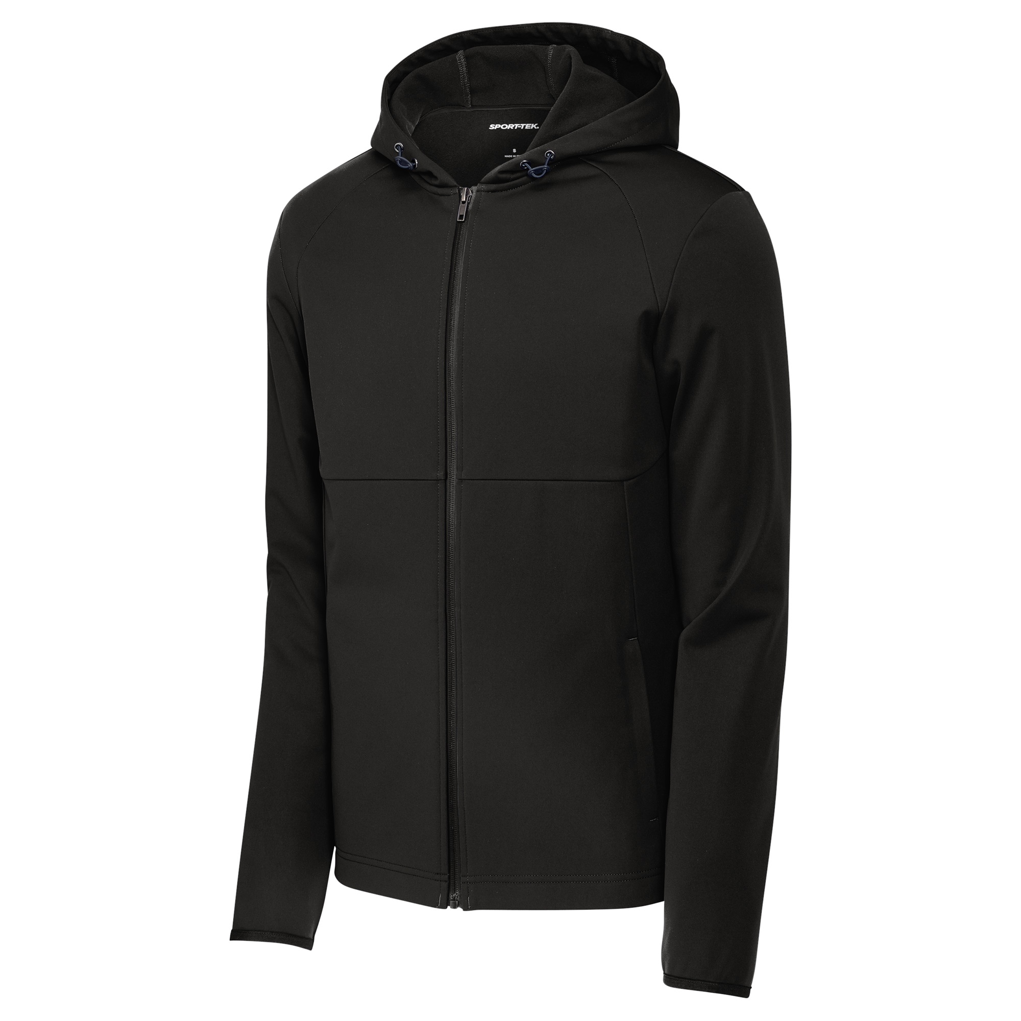 Sport-Tek ST980 Hooded Soft Shell Jacket - Deep Black | Full Source