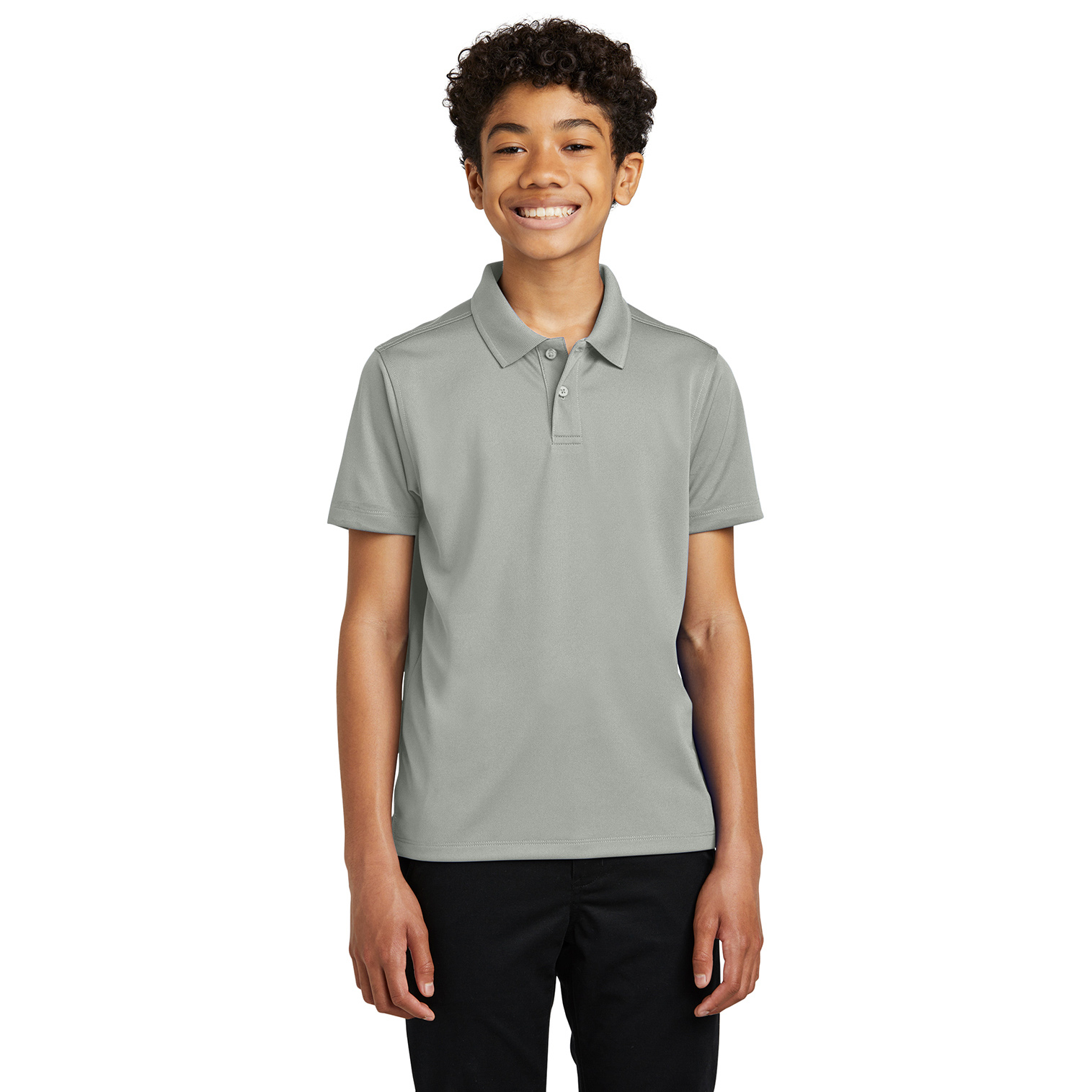 Port Authority Y110 Youth Dry Zone UV Micro-Mesh Polo - Gusty Grey ...