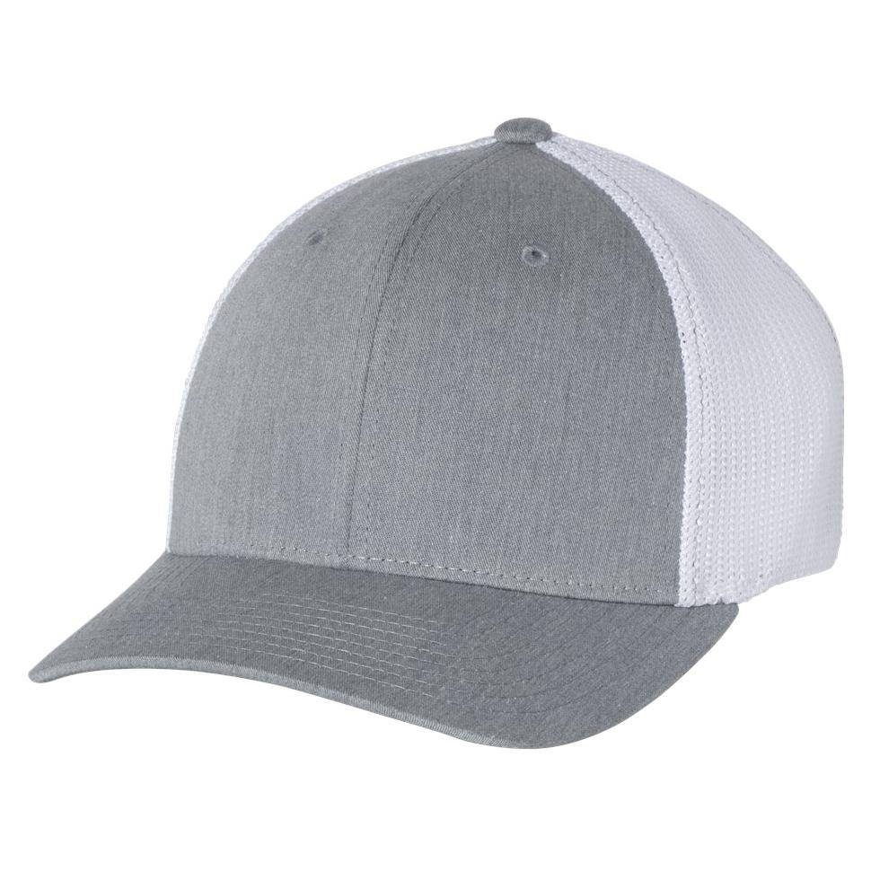 Richardson 110 Fitted Trucker Hat with R-Flex - Heather Grey/White ...