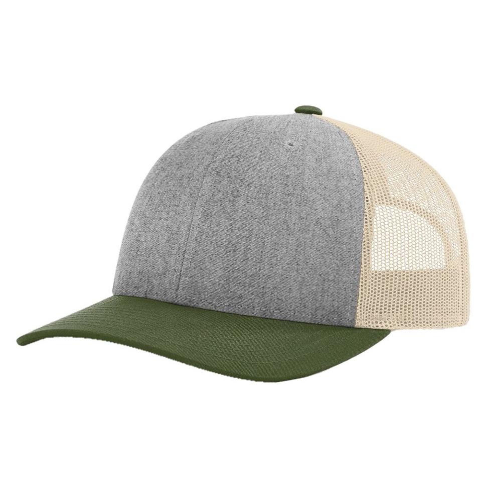 Richardson 115 Low Pro Trucker Cap - Heather Grey/Birch/Army | Full Source