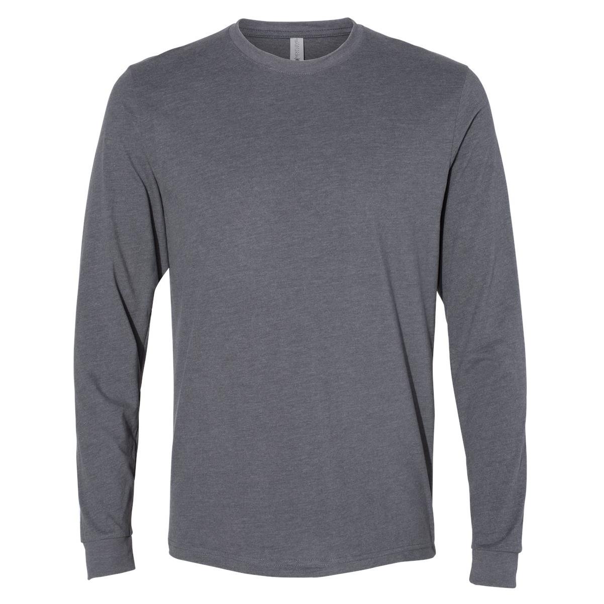 Next Level 6411 Sueded Long Sleeve Crew - Heather Charcoal | Full Source