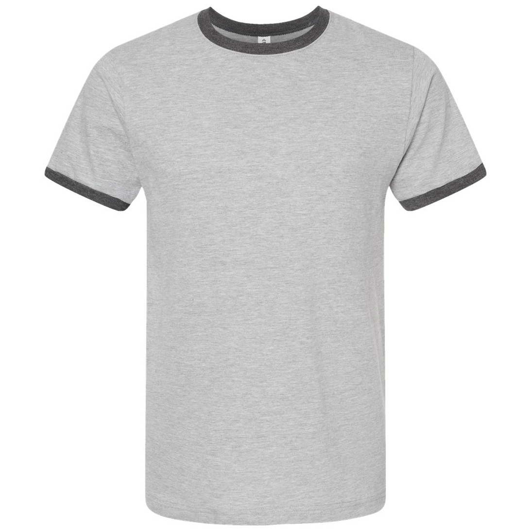 Tultex 246 Unisex Fine Jersey Ringer T-Shirt - Heather Grey/Heather ...