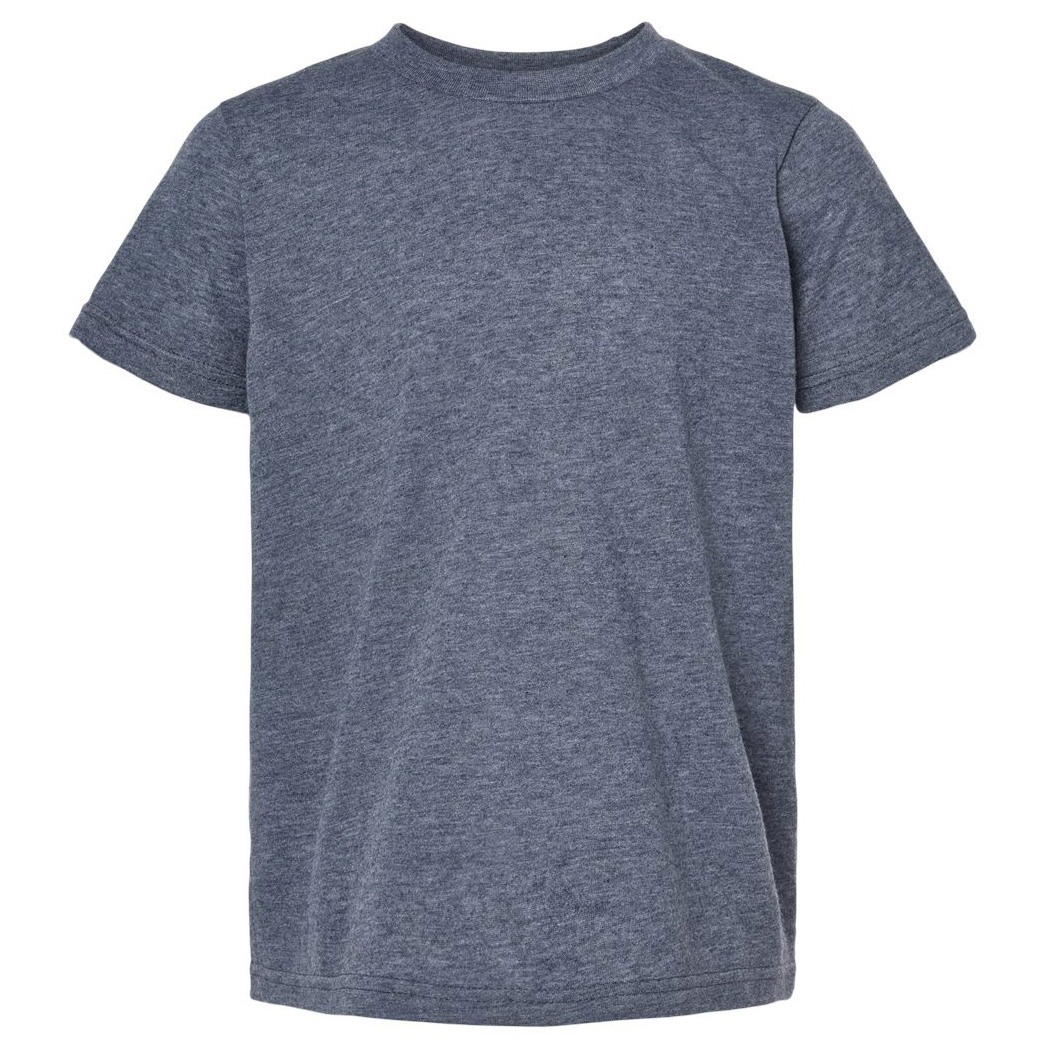 Tultex 265 Youth Poly-Rich T-Shirt - Heather Navy | Full Source
