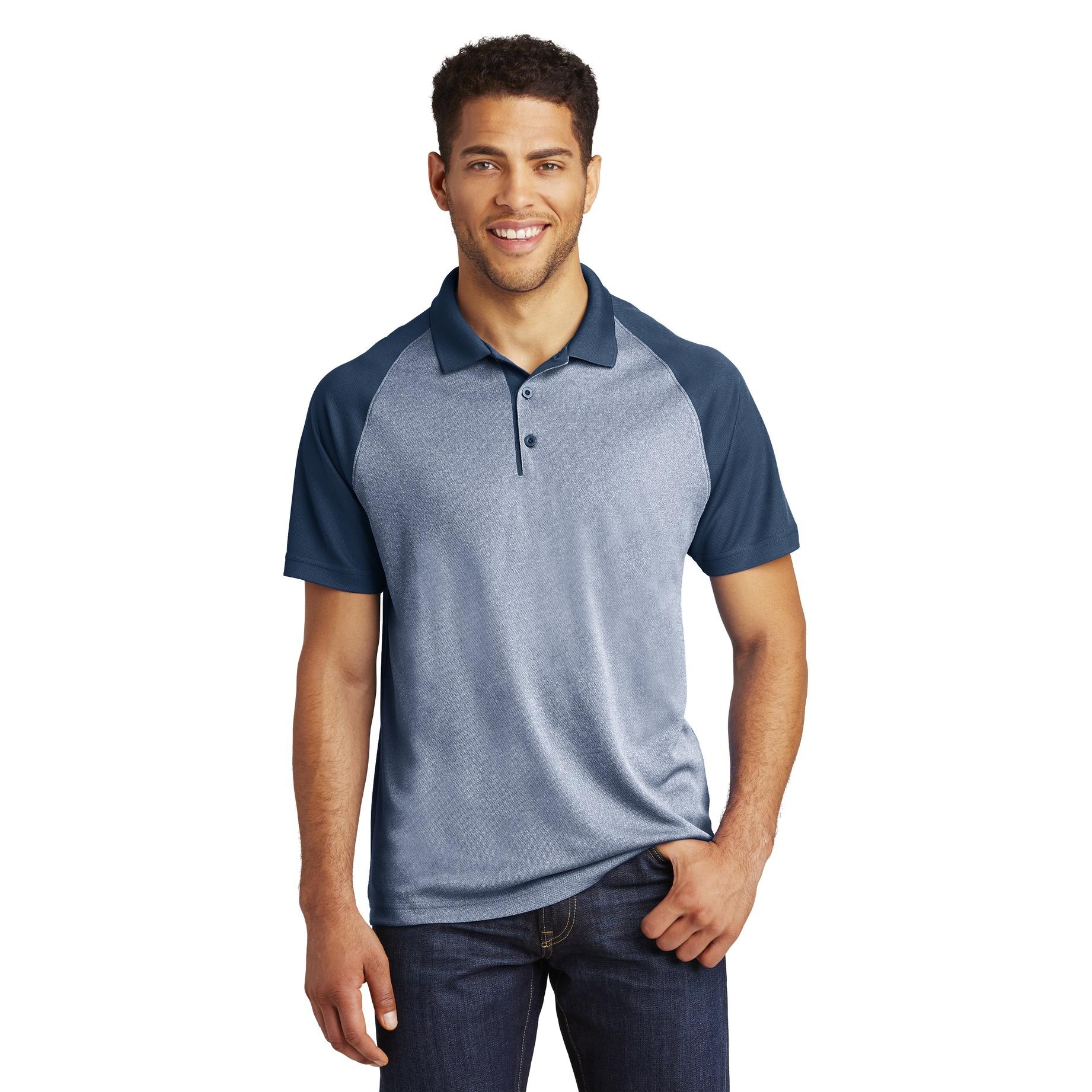Sport-Tek ST641 PosiCharge RacerMesh Raglan Heather Block Polo - True ...