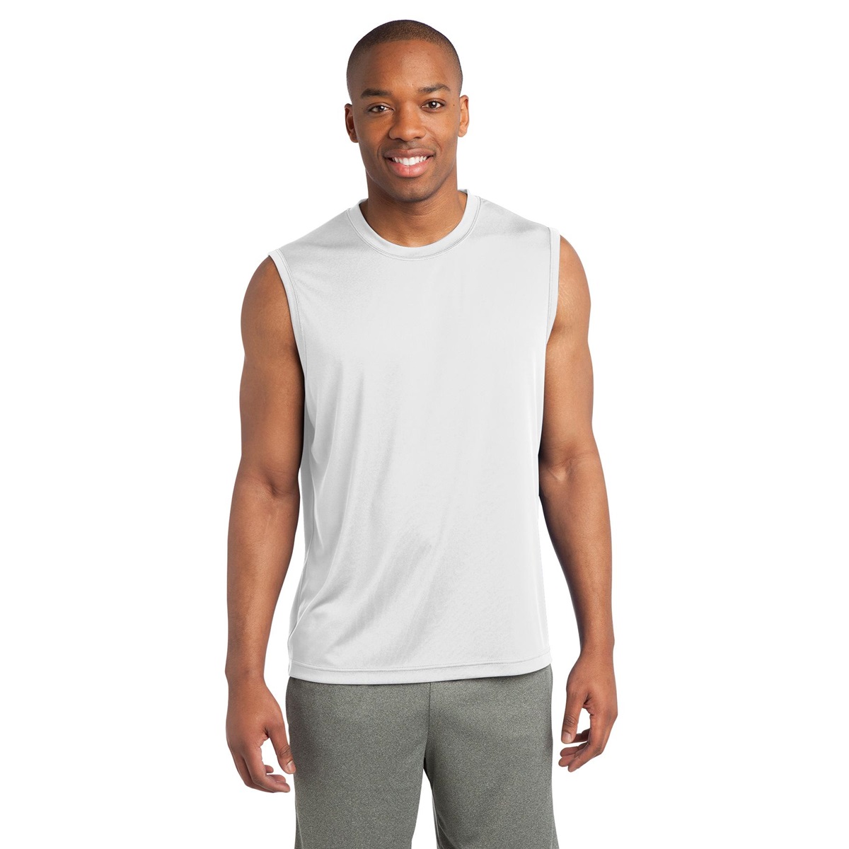 Sport-Tek ST352 Sleeveless PosiCharge Competitor Tee - White | Full Source