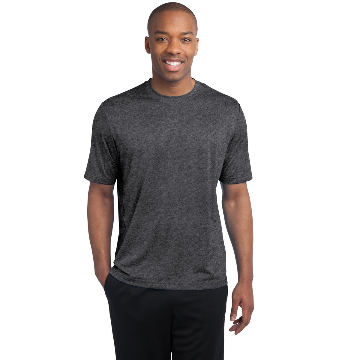 Sport-Tek ST360 Heather Contender Tee - Graphite Heather | Full Source