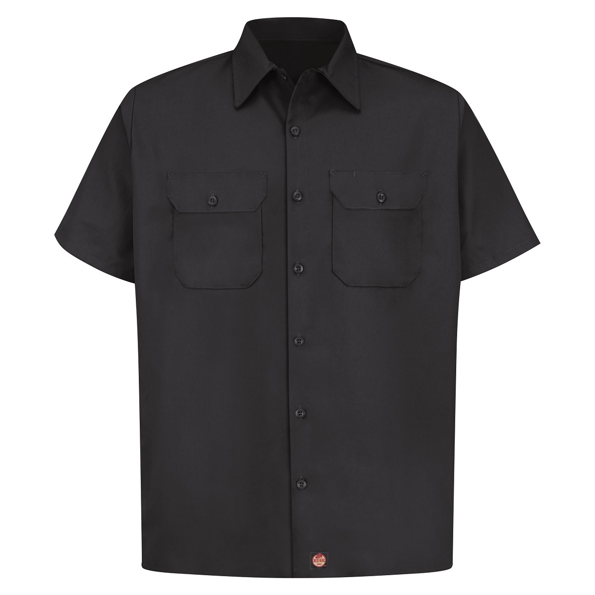 Red Kap ST62 Men's Utility Uniform Shirt - Short Sleeve - Black | Full ...