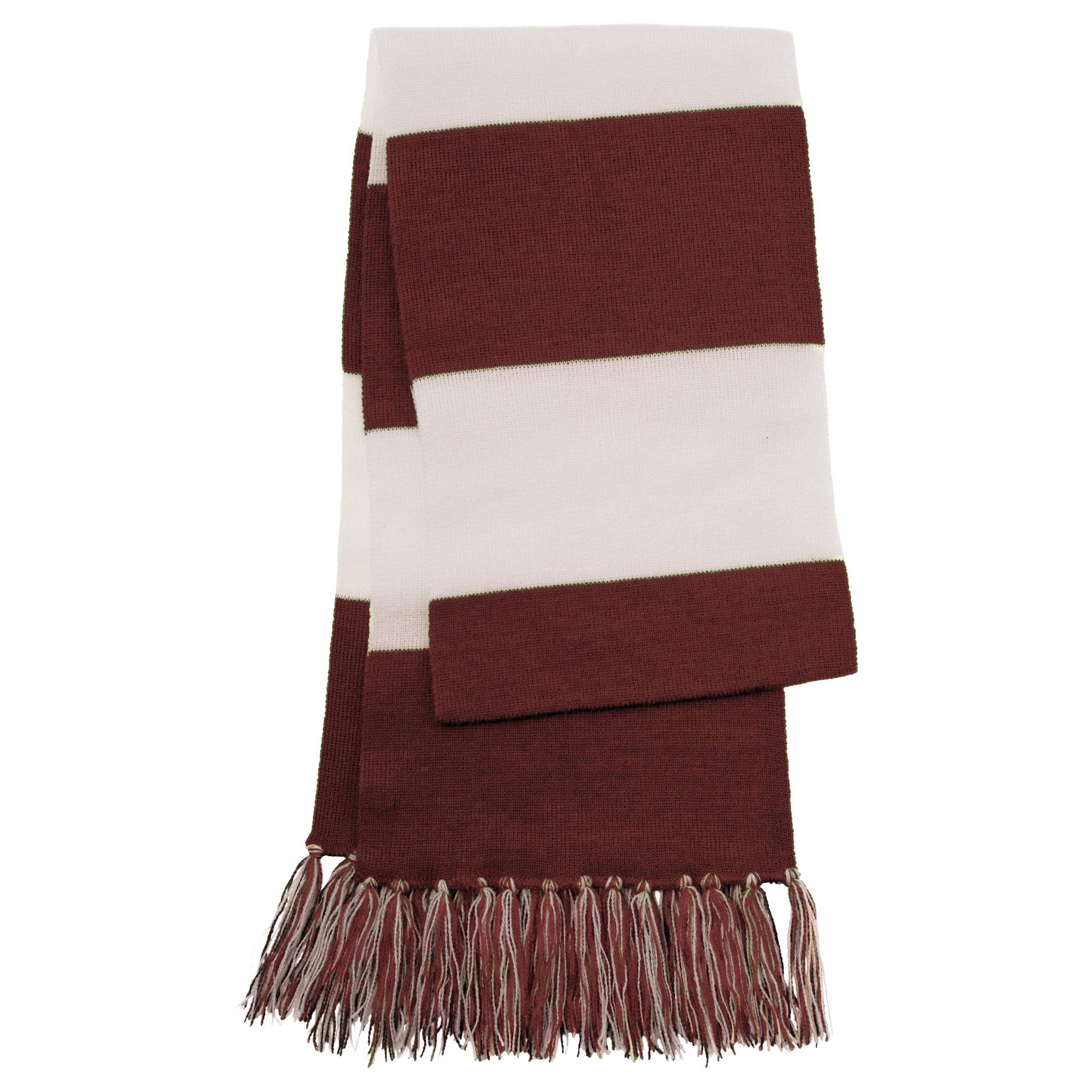 Sport-Tek STA02 Spectator Scarf - Maroon/White | Full Source