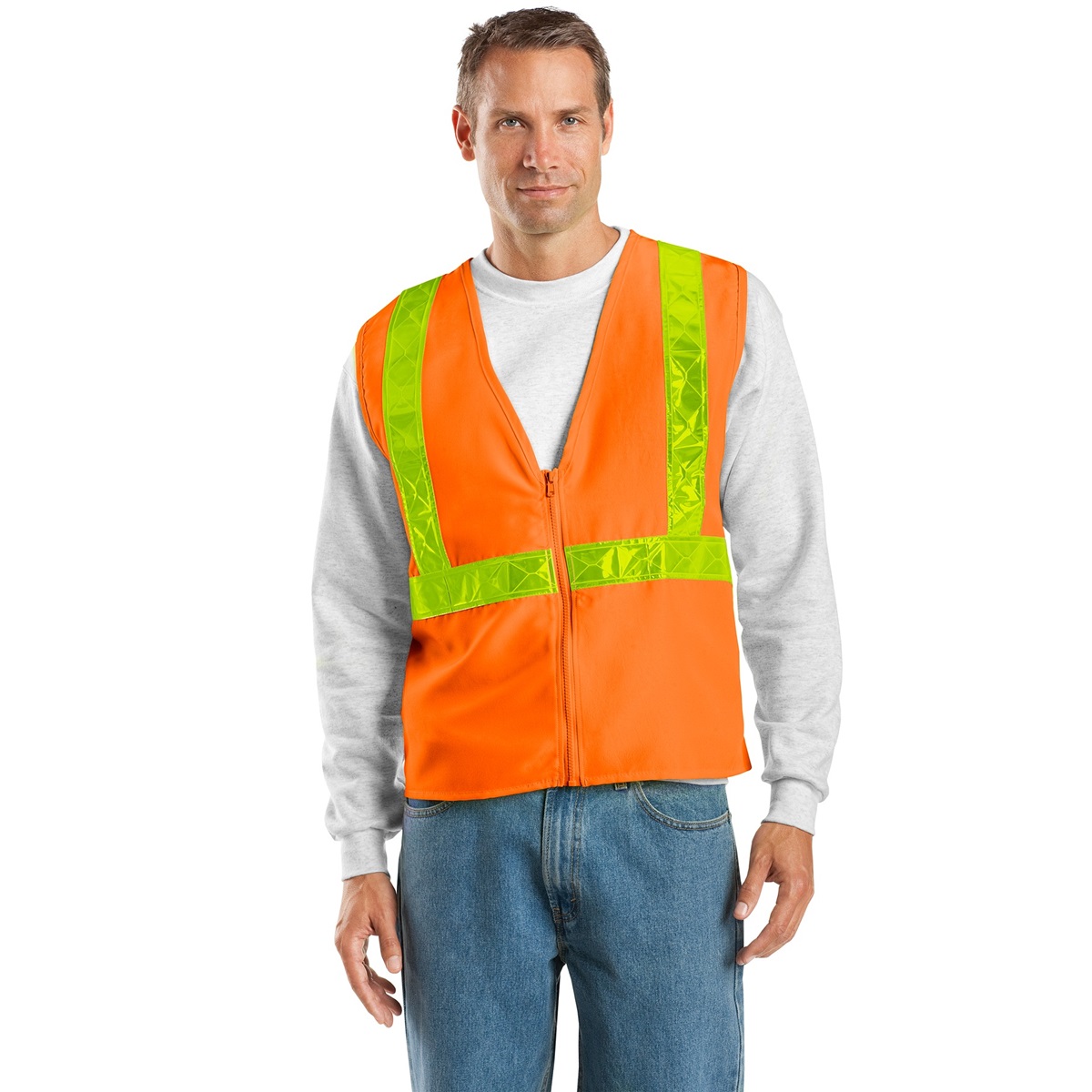 Port Authority SV01 Enhanced Visibility Vest - Safety Orange/Reflective ...