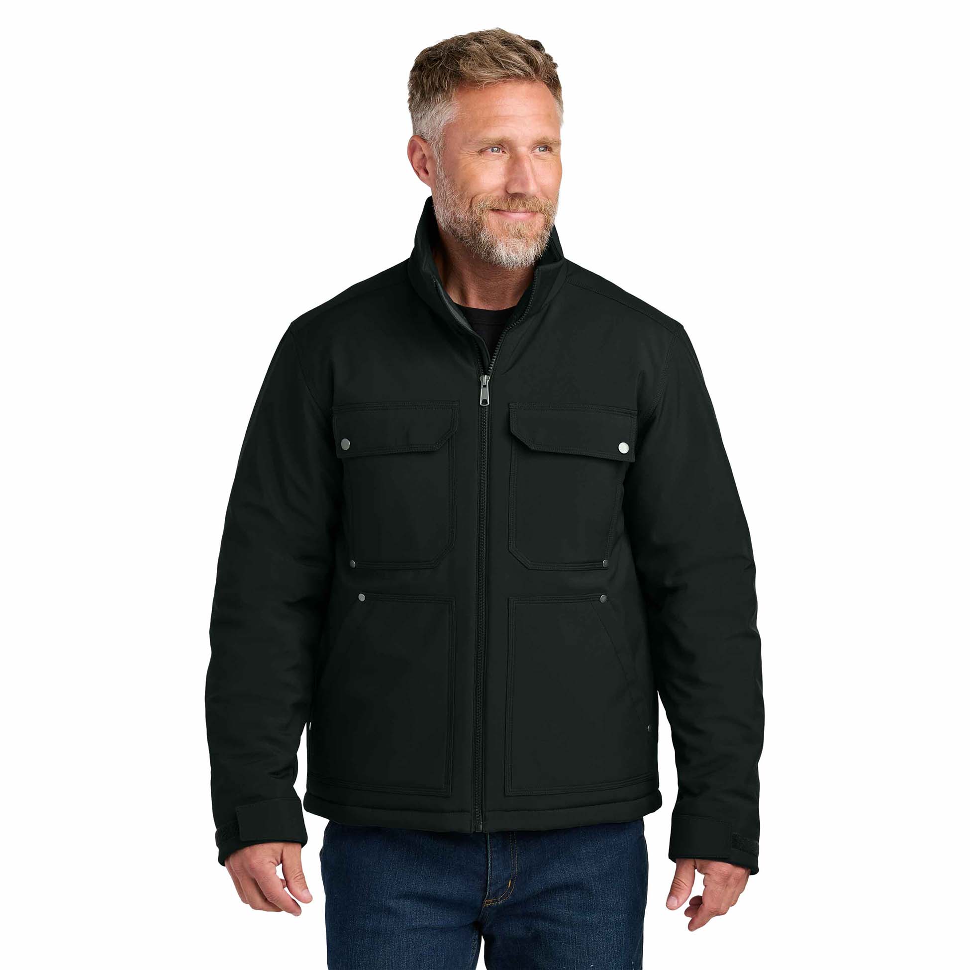 CornerStone CSJ75 Insulated Workwear Soft Shell Jacket - Black | Full ...