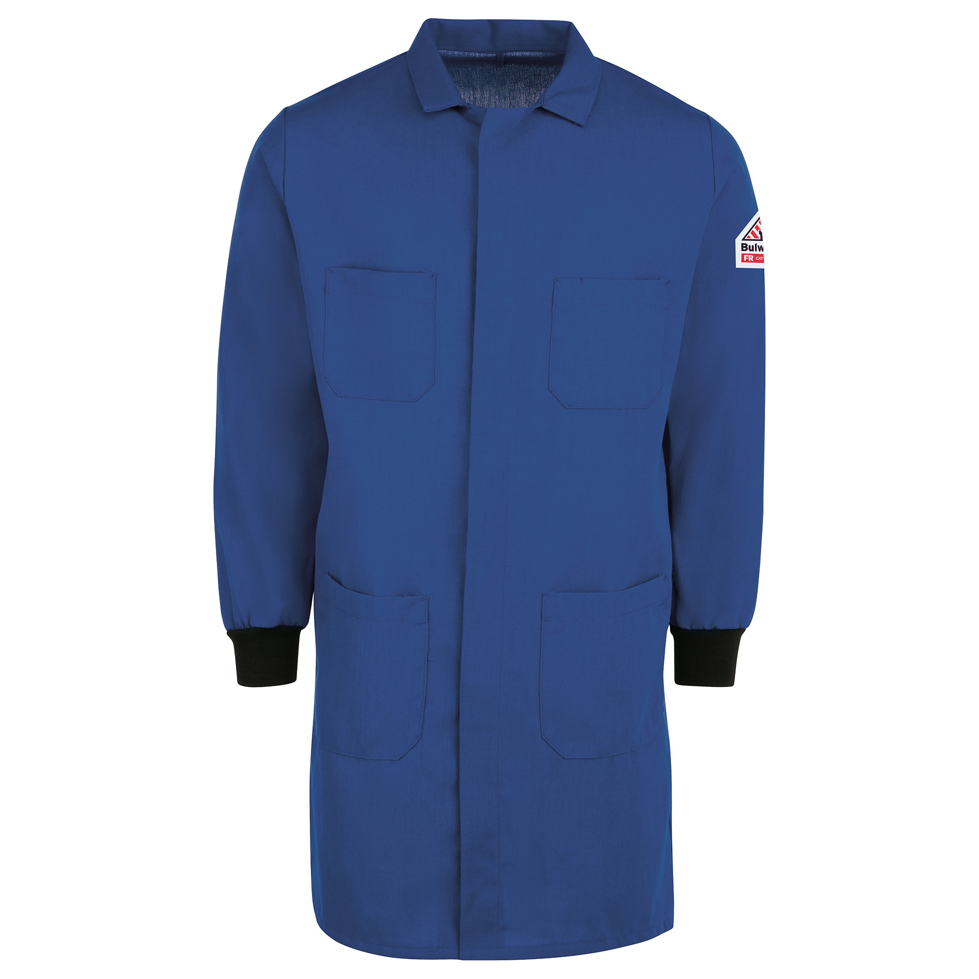 Bulwark FR KNC2 Men's Lab Coat with Knit Cuffs - Royal Blue | Full Source