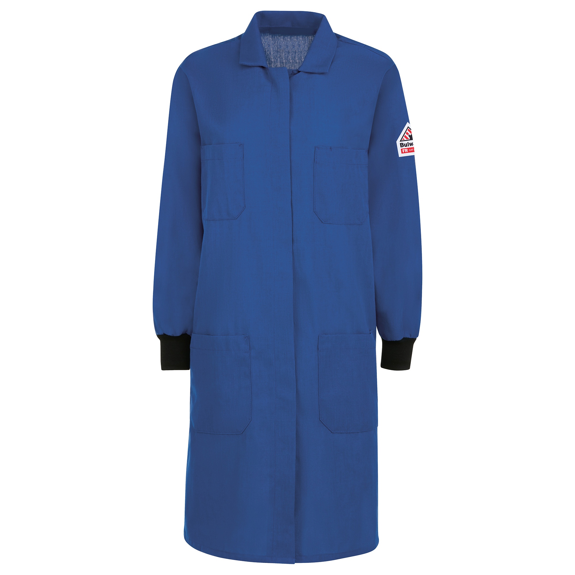 Bulwark FR KNC3 Women's FR Lab Coat with Knit Cuffs - Royal Blue | Full ...