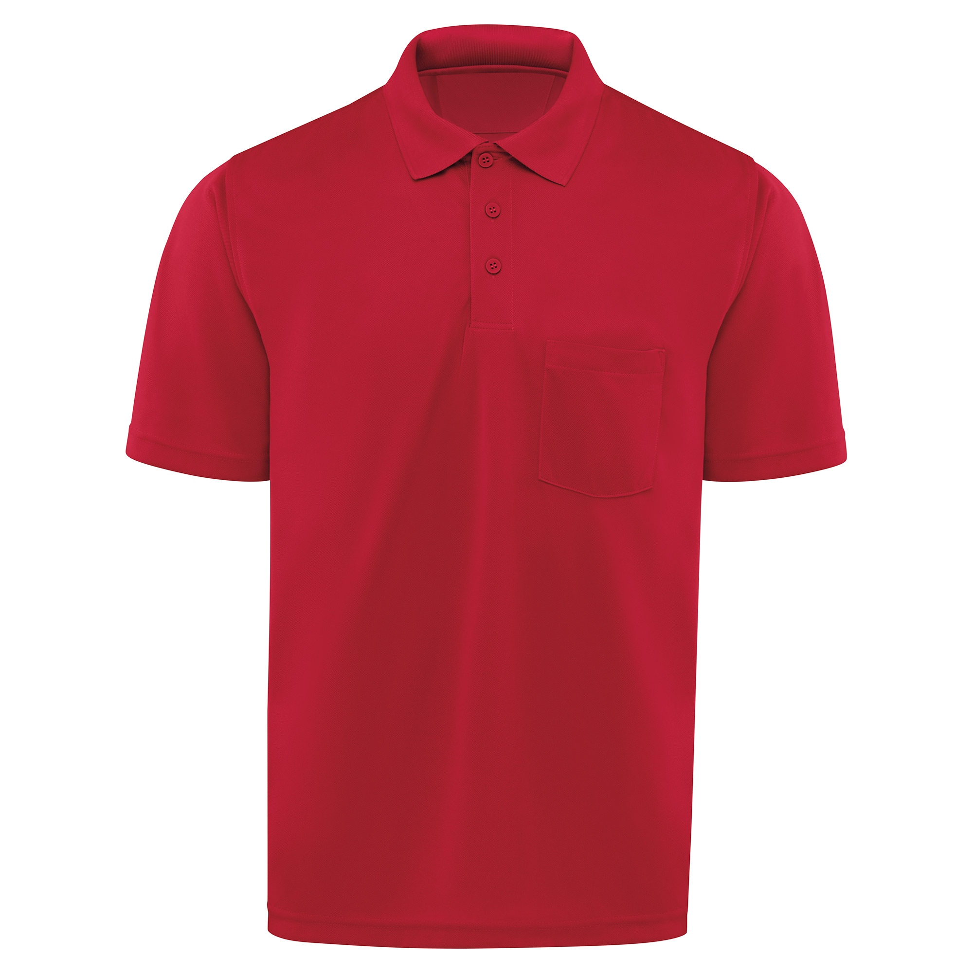 Red Kap SK98 Men's Performance Knit Pocket Polo - Short Sleeve - Red ...