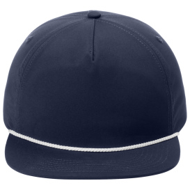 Port Authority C981 5-Panel Poly Rope Cap - River Blue Navy/White ...