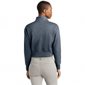 District DT6111 Women's V.I.T Fleece 1/2-Zip - Flint Blue Heather ...