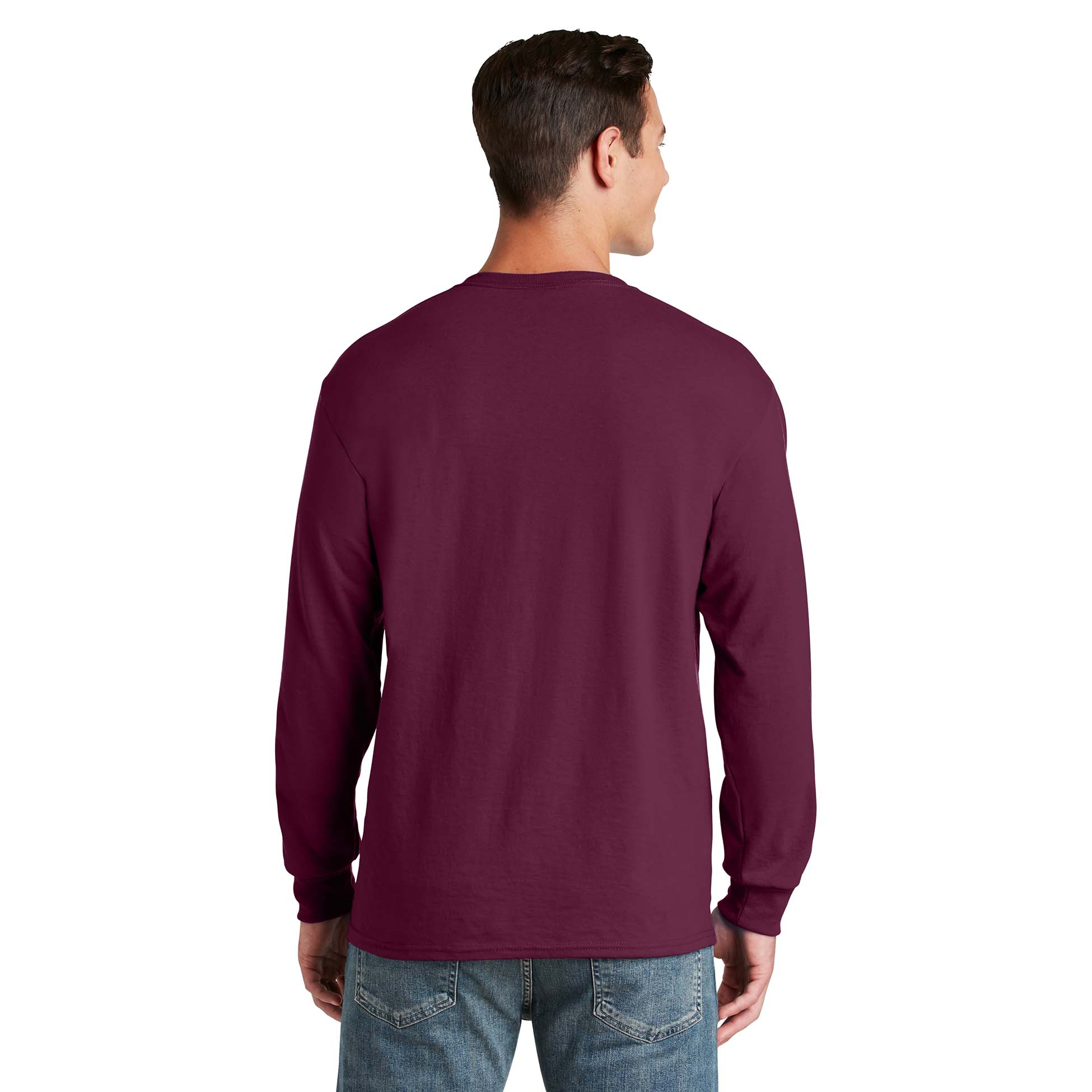 Jerzees 29LS Dri-Power 50/50 Cotton/Poly Long Sleeve T-Shirt - Maroon ...