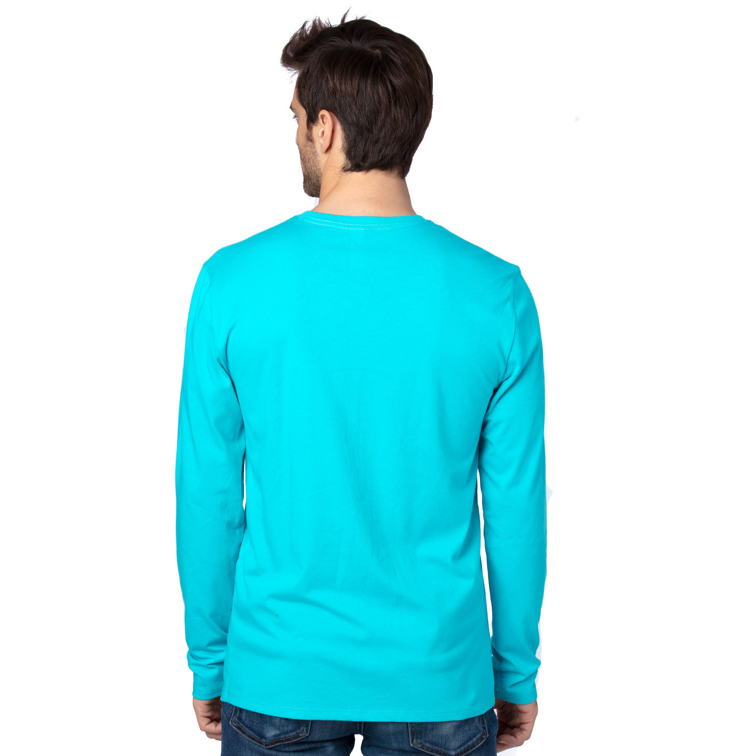 Threadfast 100LS Unisex Ultimate CVC Long-Sleeve T-Shirt - Pacific Blue ...