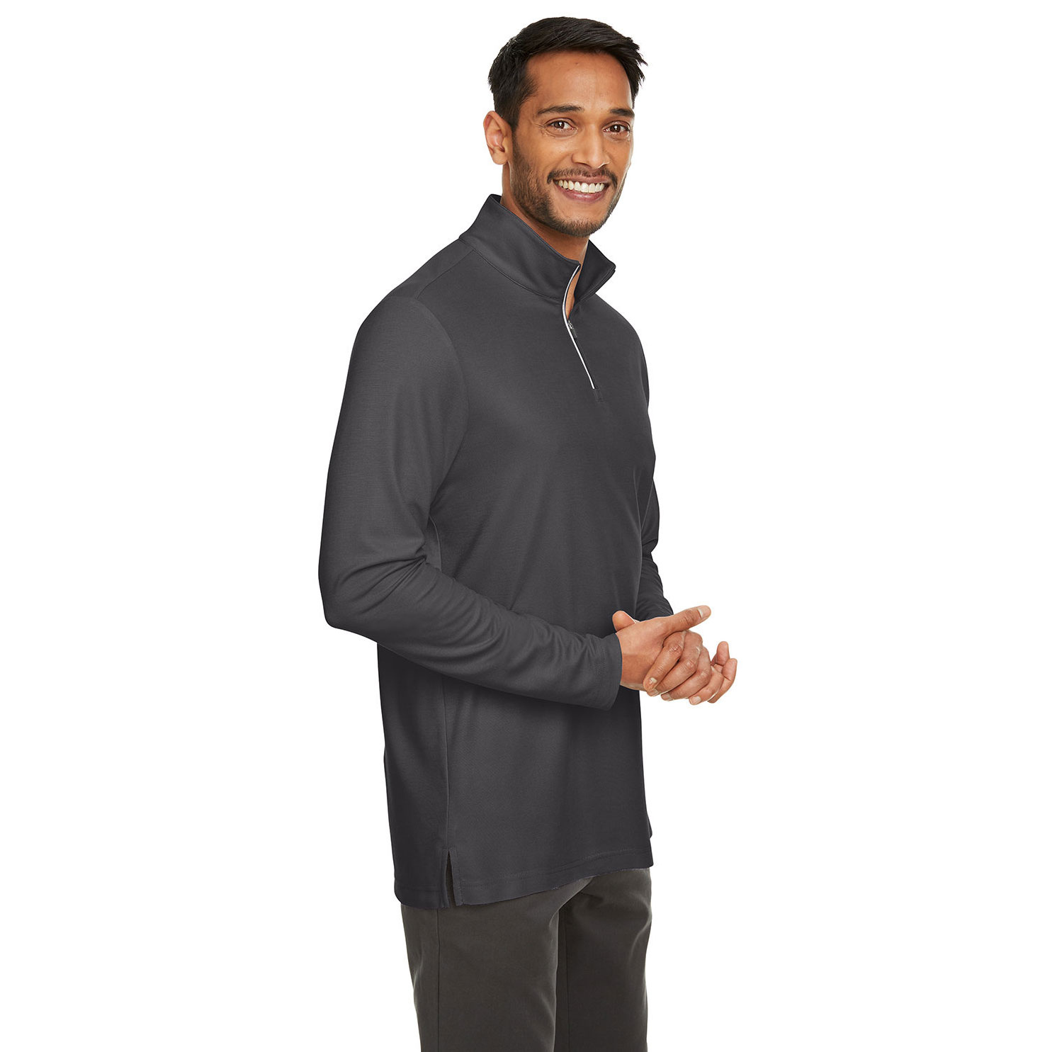 Core 365 CE405 Men's Fusion ChromaSoft Pique Quarter-Zip - Carbon ...