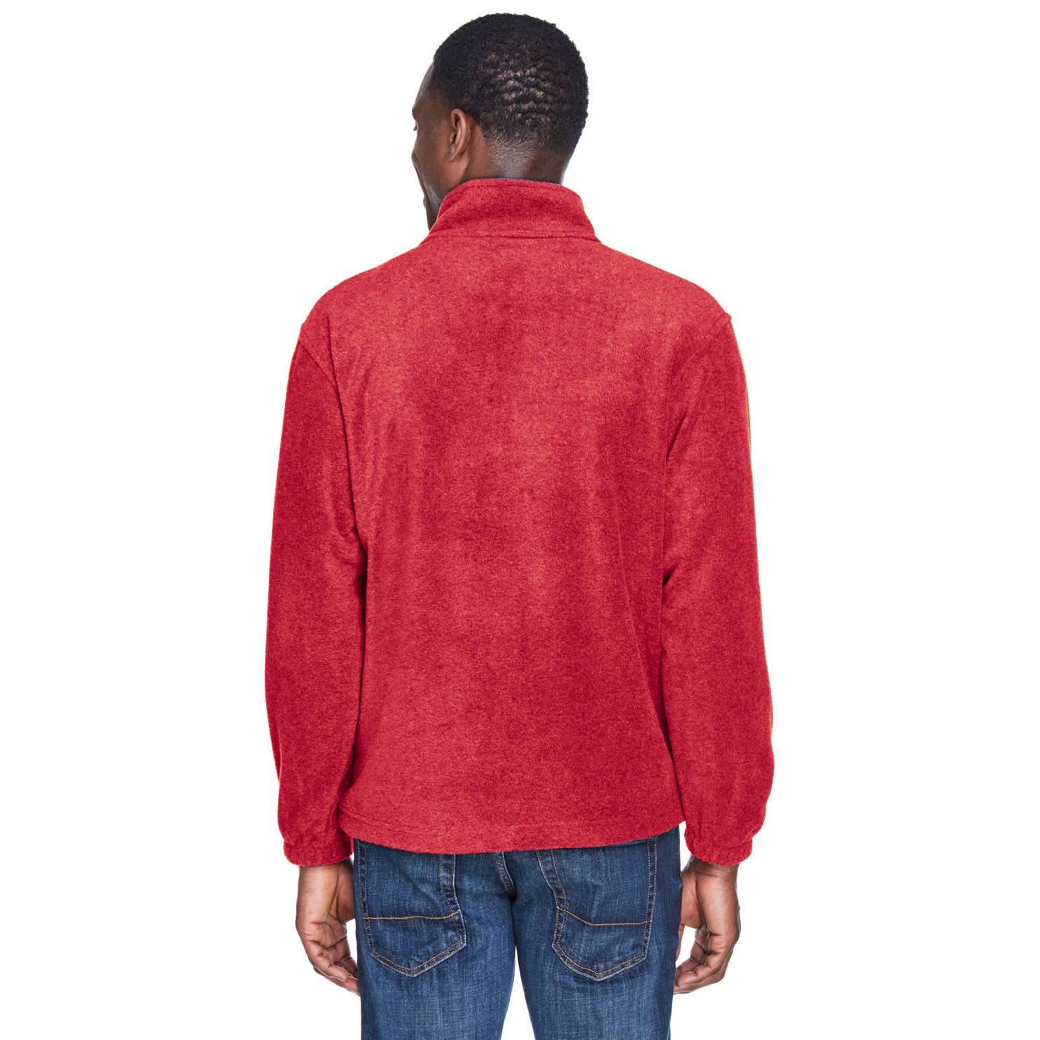 Harriton M980 Adult 8 oz. 1/4-Zip Fleece Pullover - Red | Full Source