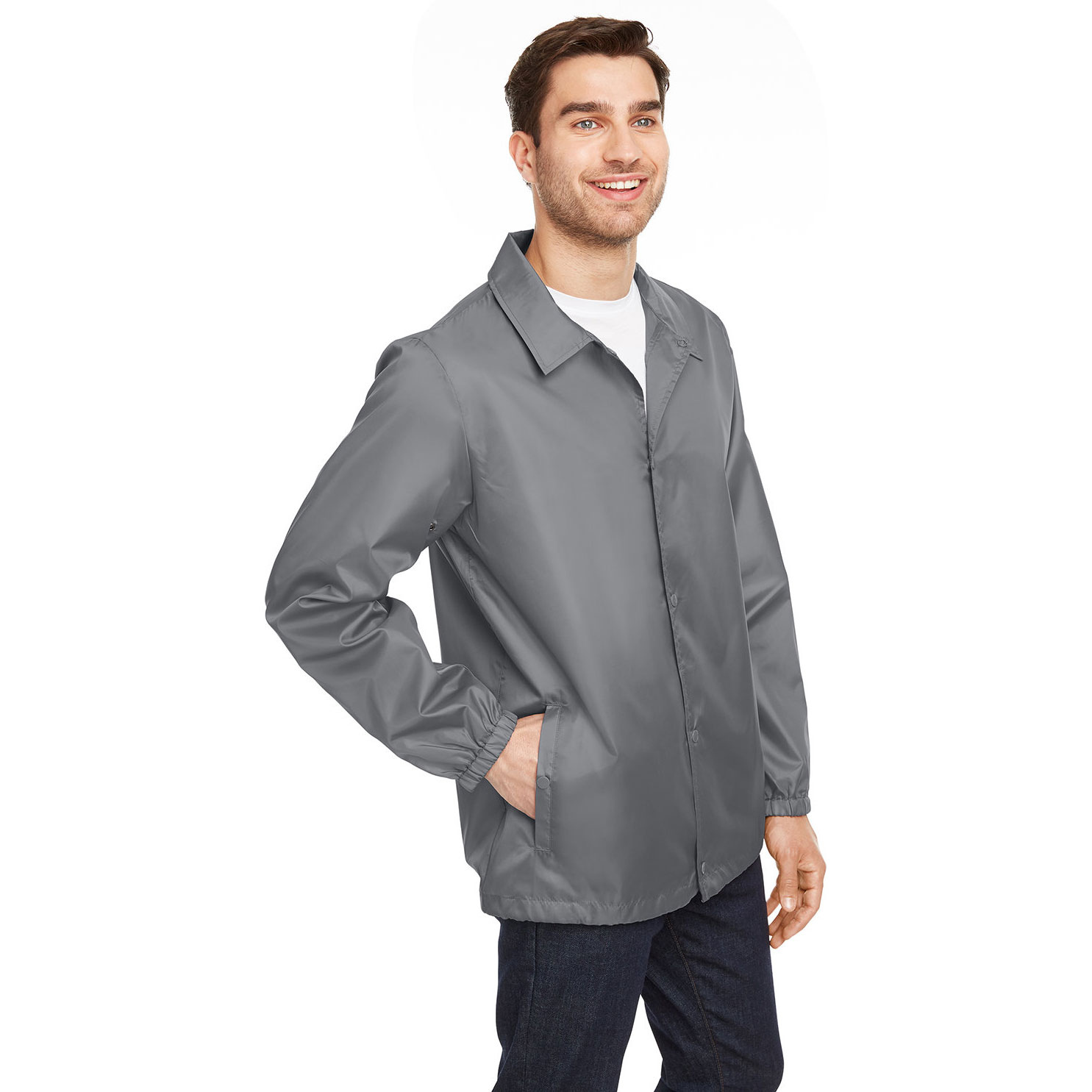 Team 365 TT75 Adult Zone Protect Coaches Jacket - Sport Graphite | Full ...