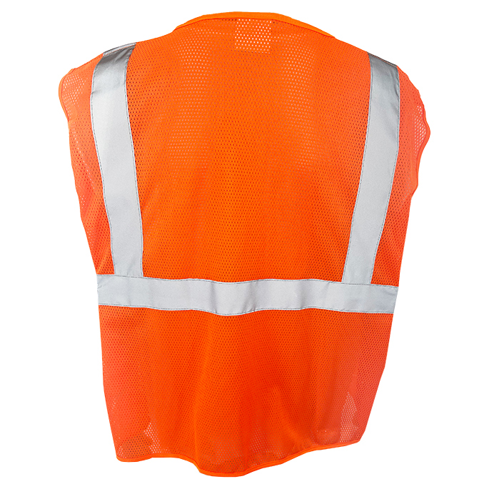 C2V X-Crash 8V13O2H Type R Class 2 Economy Mesh Safety Vest with Zipper ...