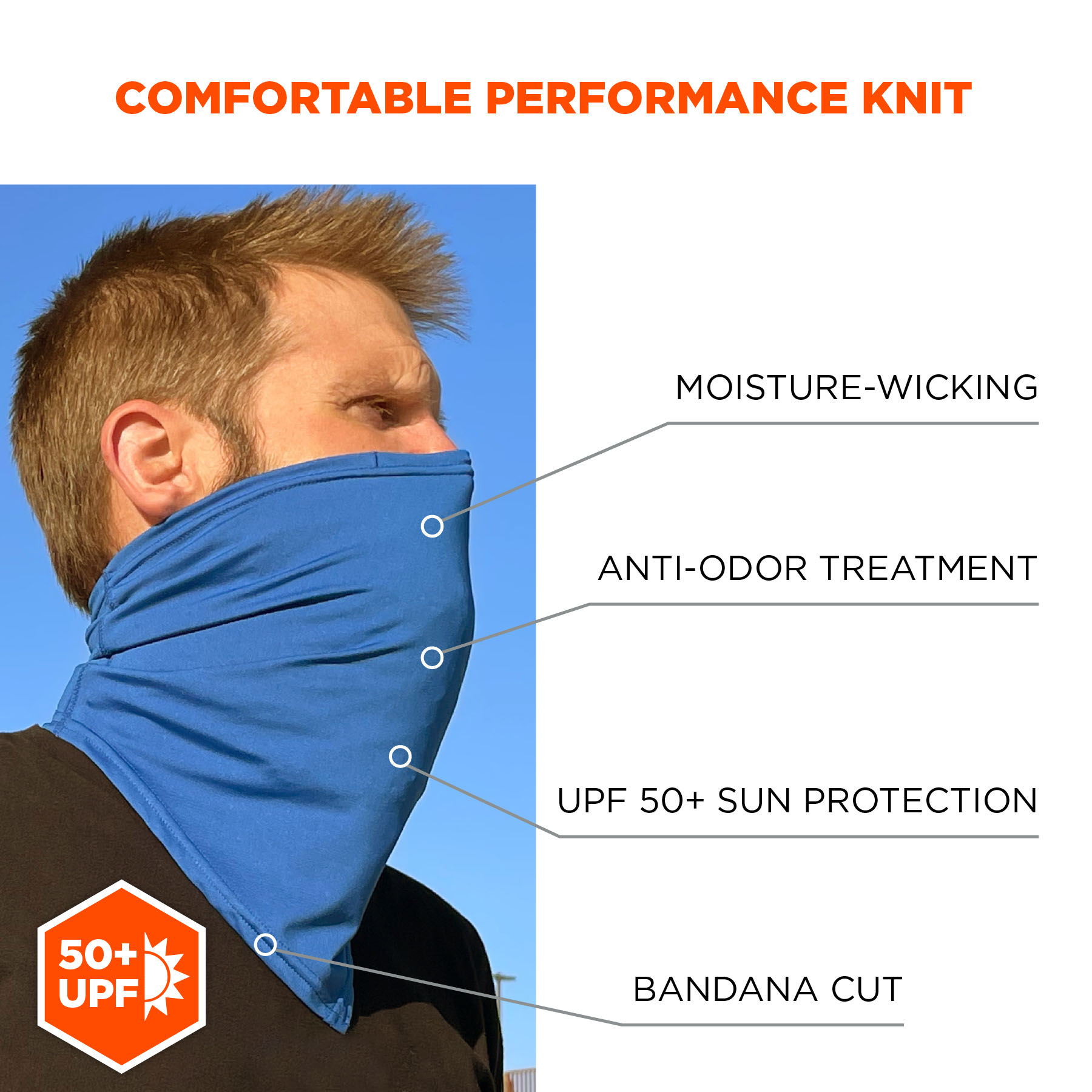 Ergodyne Chill Its 6482 Cooling Neck Gaiter Bandana With Pocket And Ice