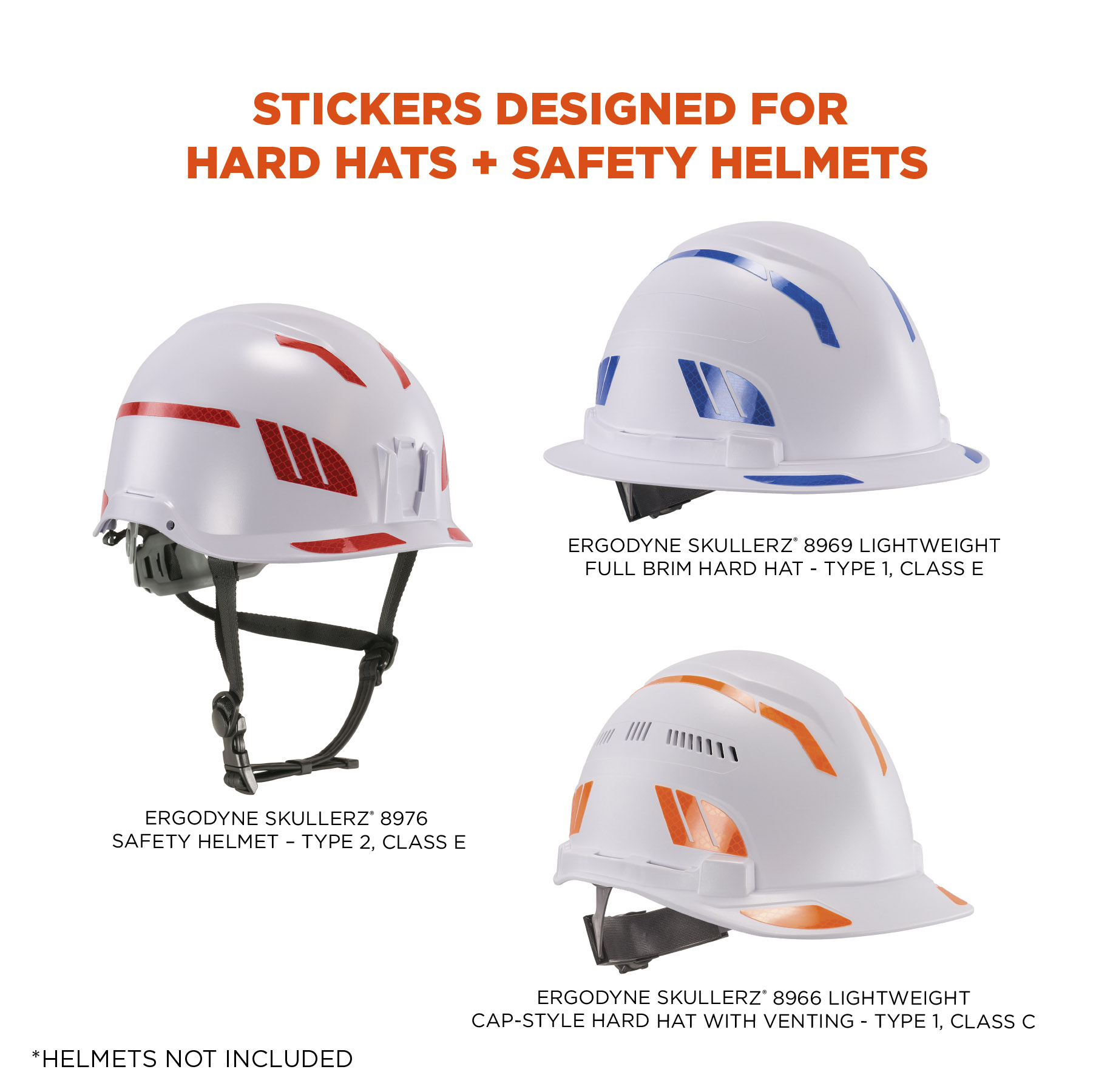Ergodyne Skullerz 8961 Reflective Hard Hat and Safety Helmet Sticker ...