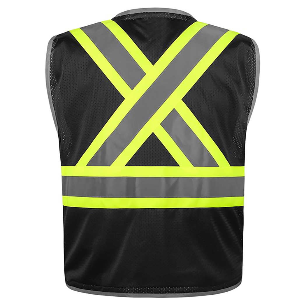 GSS Safety 1615 Type O Class 1 Hype-Lite X-Back Safety Vest - Black ...