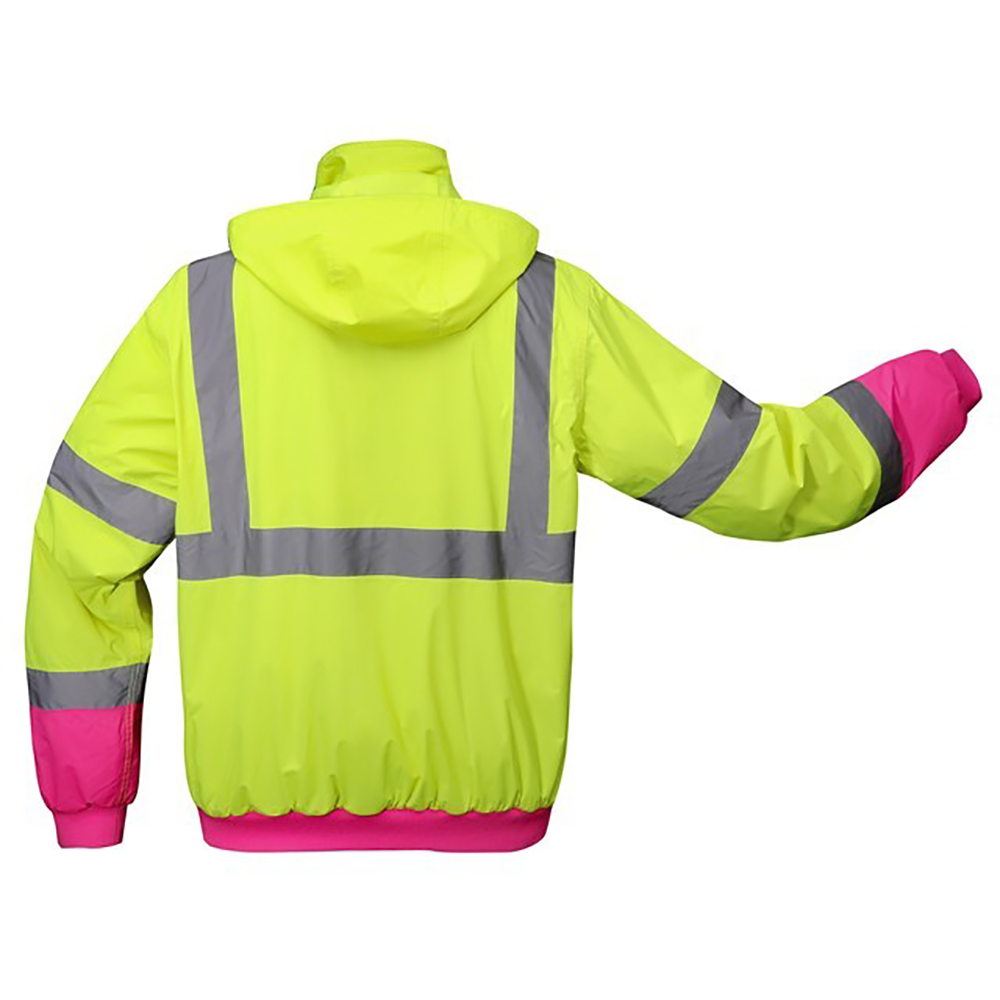 GSS Safety 8018 Type R Class 3 Unisex Bomber Jacket Pink - Yellow/Pink ...