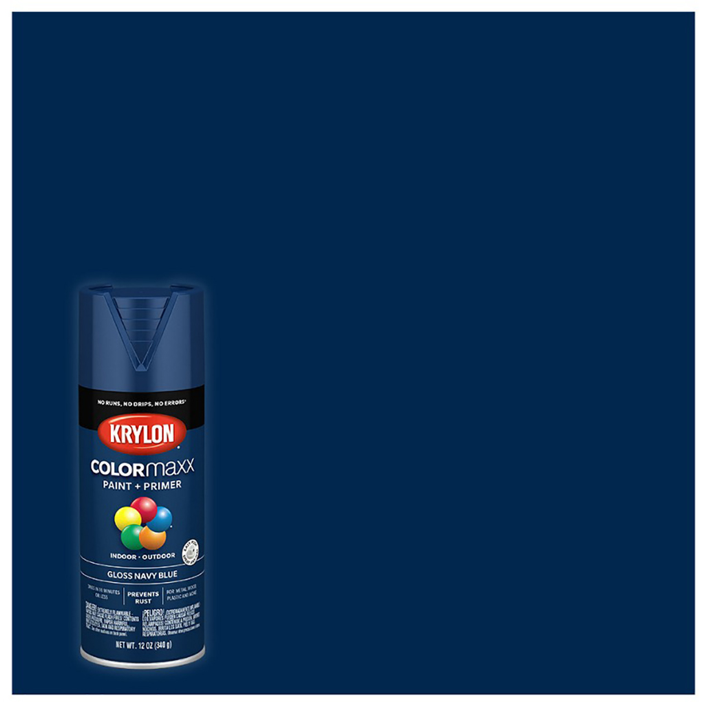 Krylon K05529007 COLORmaxx Paint + Primer - Gloss Navy Blue - 12 oz Can ...