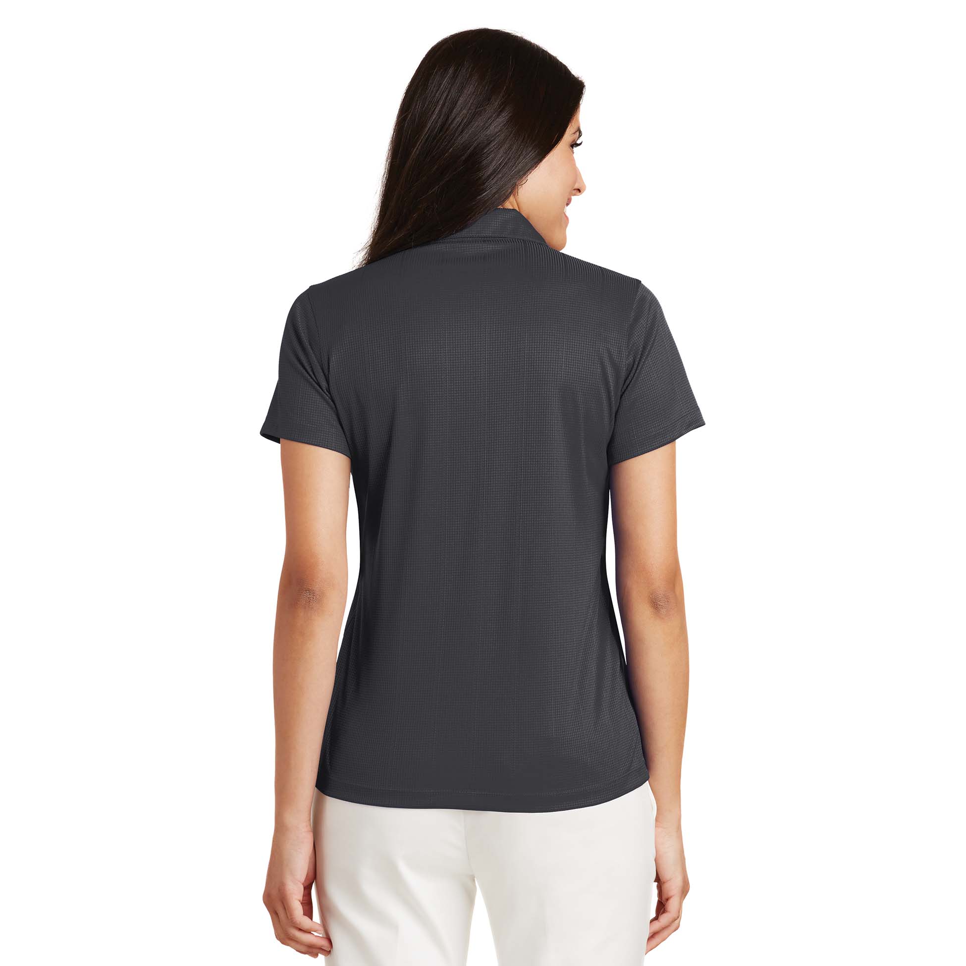 Port Authority L528 Ladies Performance Fine Jacquard Polo - Grey Smoke ...
