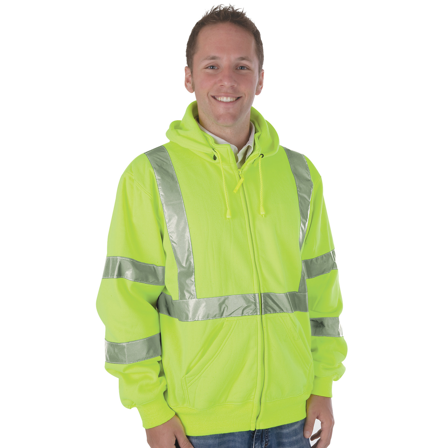Liberty Safety C16724 HiVizGard Class 3 Safety Sweatshirt - Yellow/Lime ...