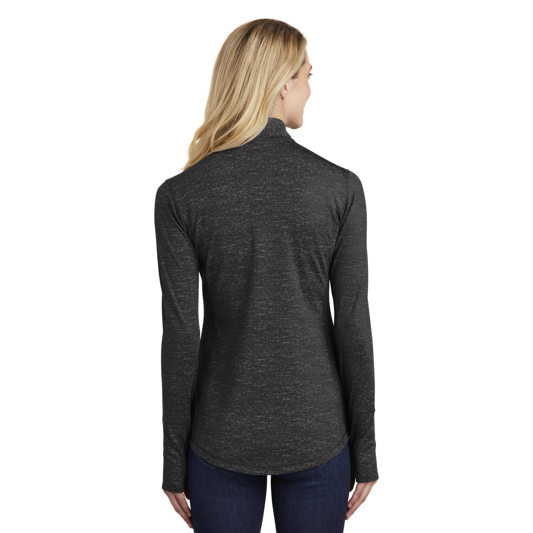 Sport-Tek LST855 Ladies Sport-Wick Stretch Reflective Heather 1/2-Zip ...