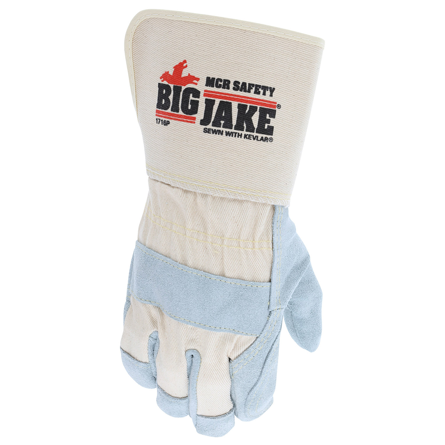 MCR Safety 1716P Big Jake Premium A+ Side Leather Double Palm Gloves ...