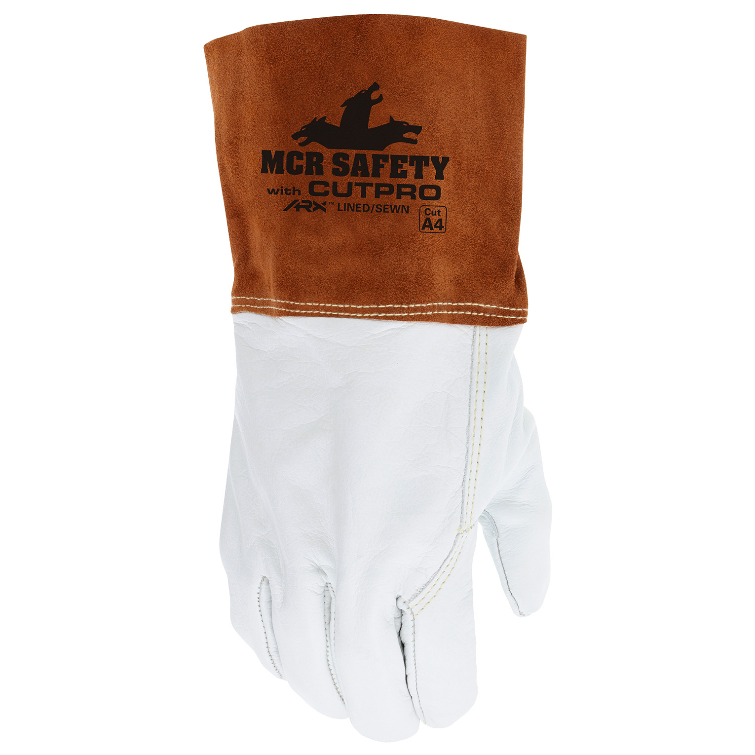 MCR Safety 4955H Cow Grain Leather Welding Work Gloves - 4" Split ...