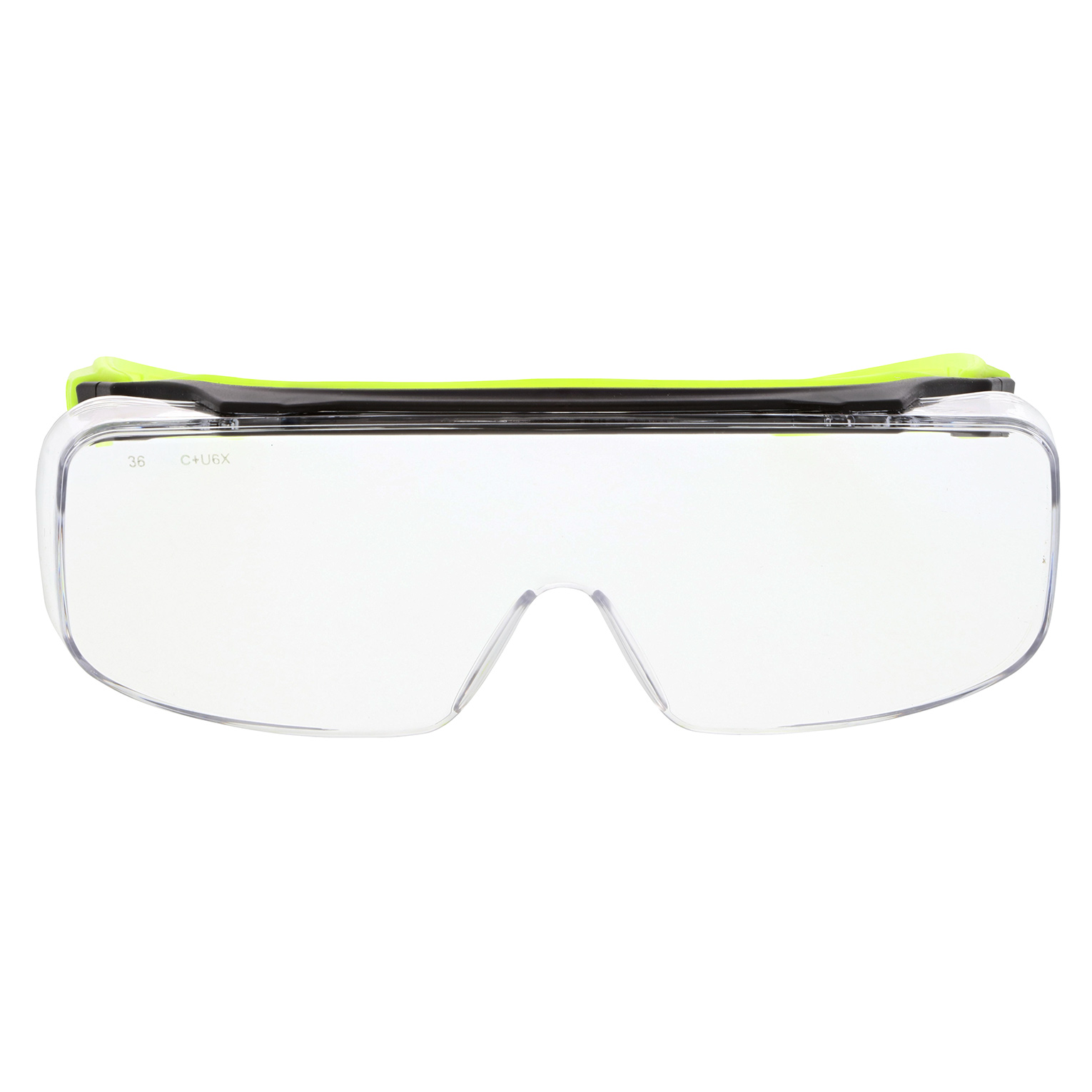 MCR Safety OG220DC Klondike OTG Safety Glasses - Black/Lime Frame - Clear MAX36 Anti-Fog Lens ...