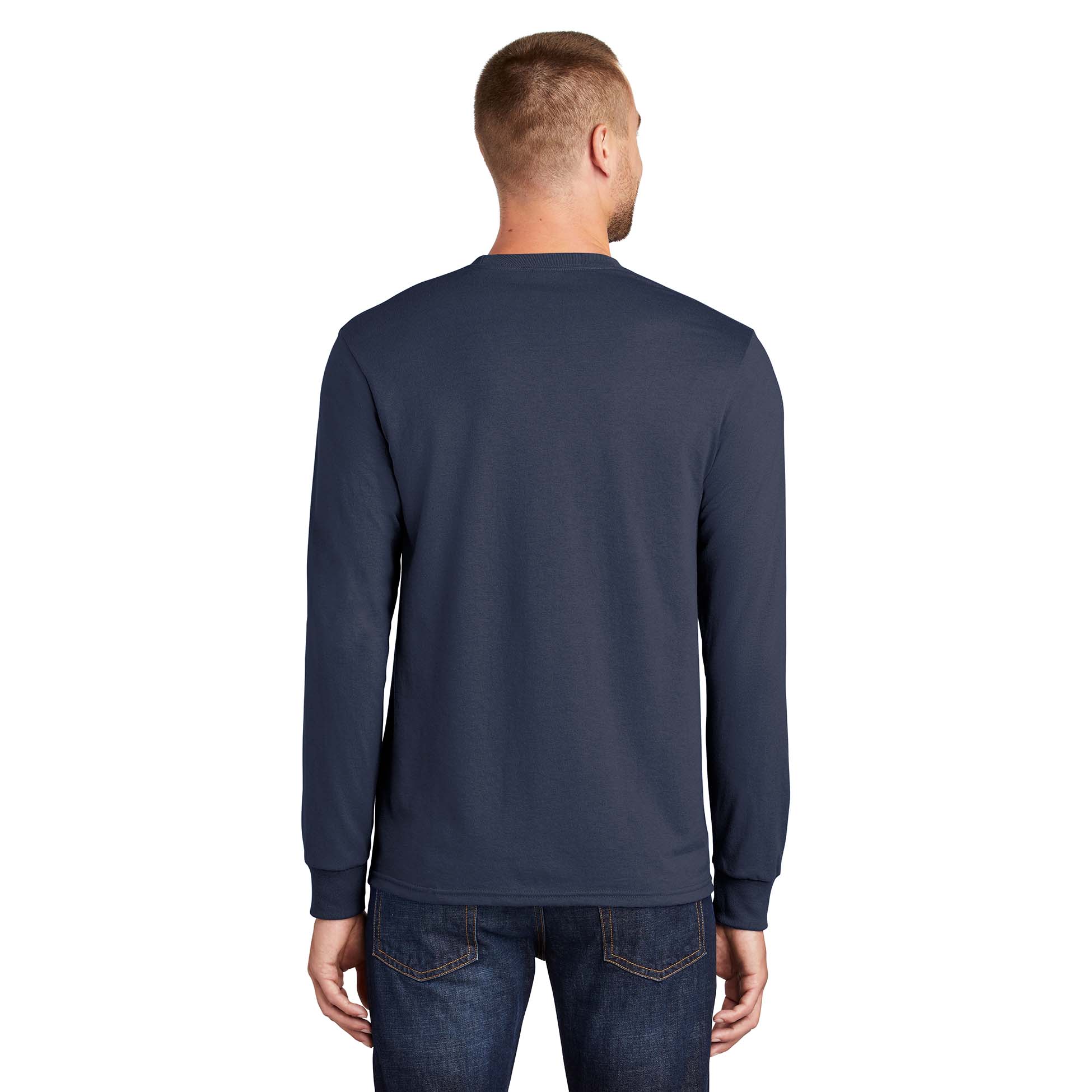 Port & Company PC55LS Long Sleeve Core Blend Tee - Navy | Full Source