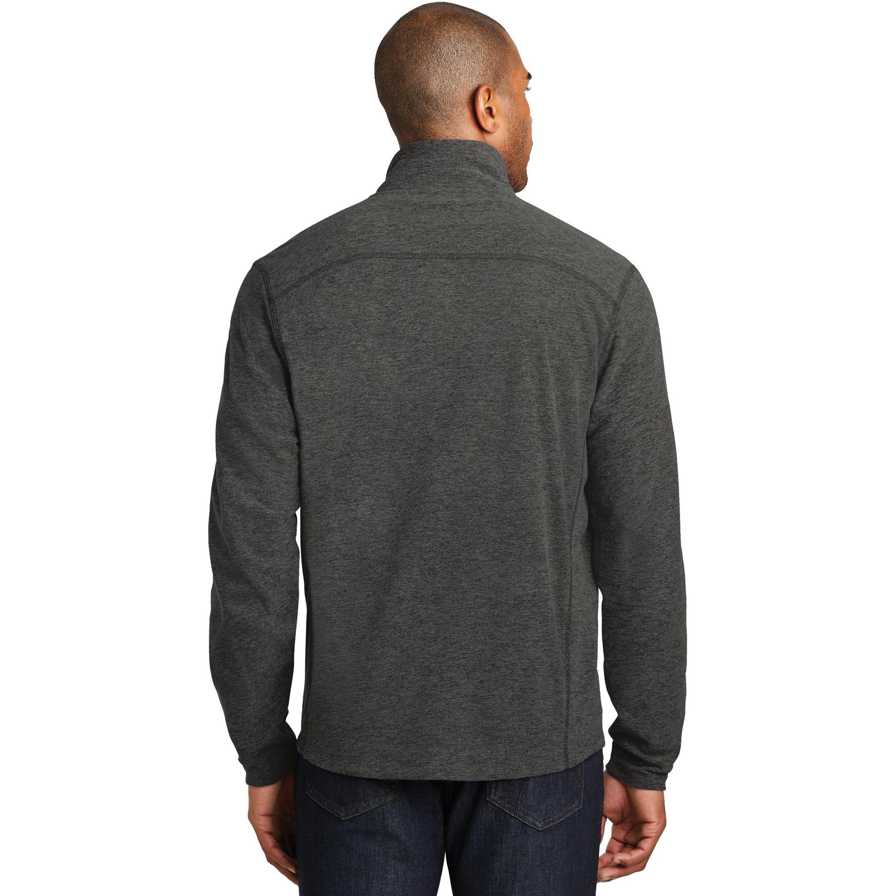 Port Authority F235 Heather Microfleece Full-Zip Jacket - Black Charcoal Heather | Full Source