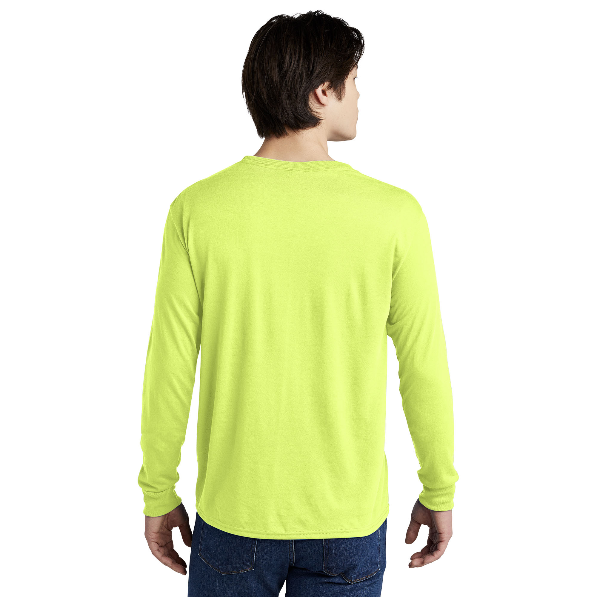 Jerzees 21LS Dri-Power 100% Polyester Long Sleeve T-Shirt - Safety ...