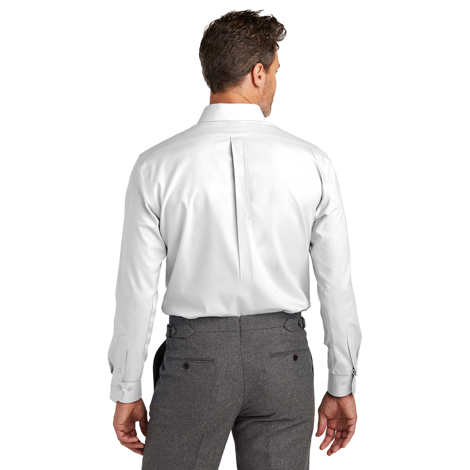 Brooks Brothers BB18002 Wrinkle-Free Stretch Nailhead Shirt - White ...