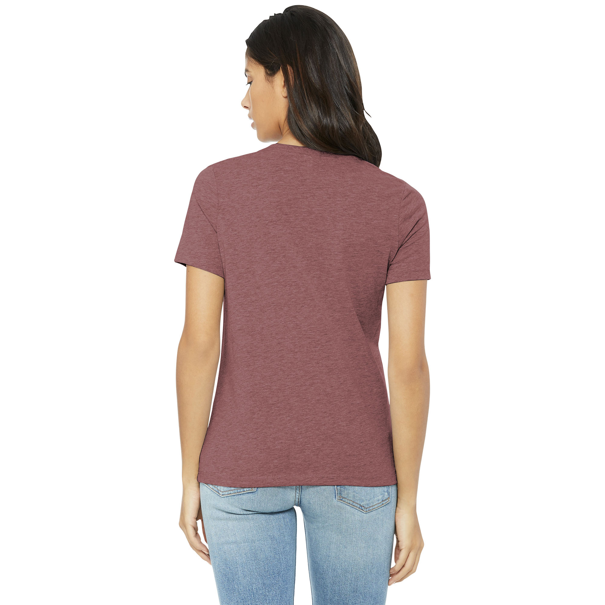 Bella + Canvas BC6400CVC Women's Relaxed CVC Tee - Heather Mauve | Full ...