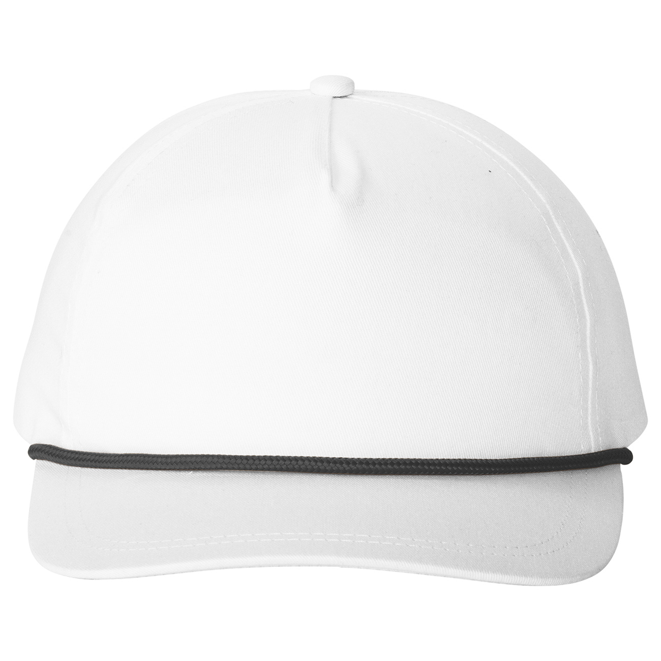 Port Authority C962 Snapback Five-Panel Rope Cap - White/Black | Full ...
