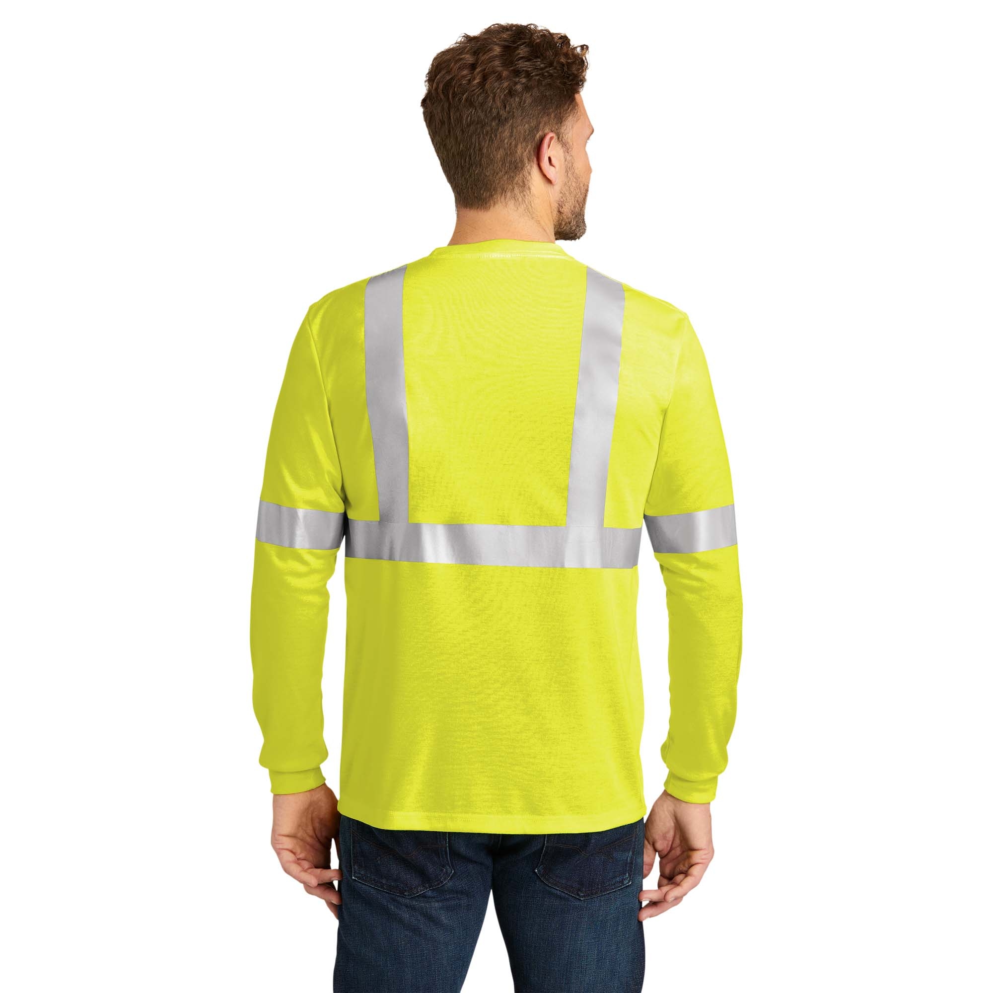 CornerStone CS401LS Class 2 Long Sleeve Safety T-Shirt - Yellow/Lime ...